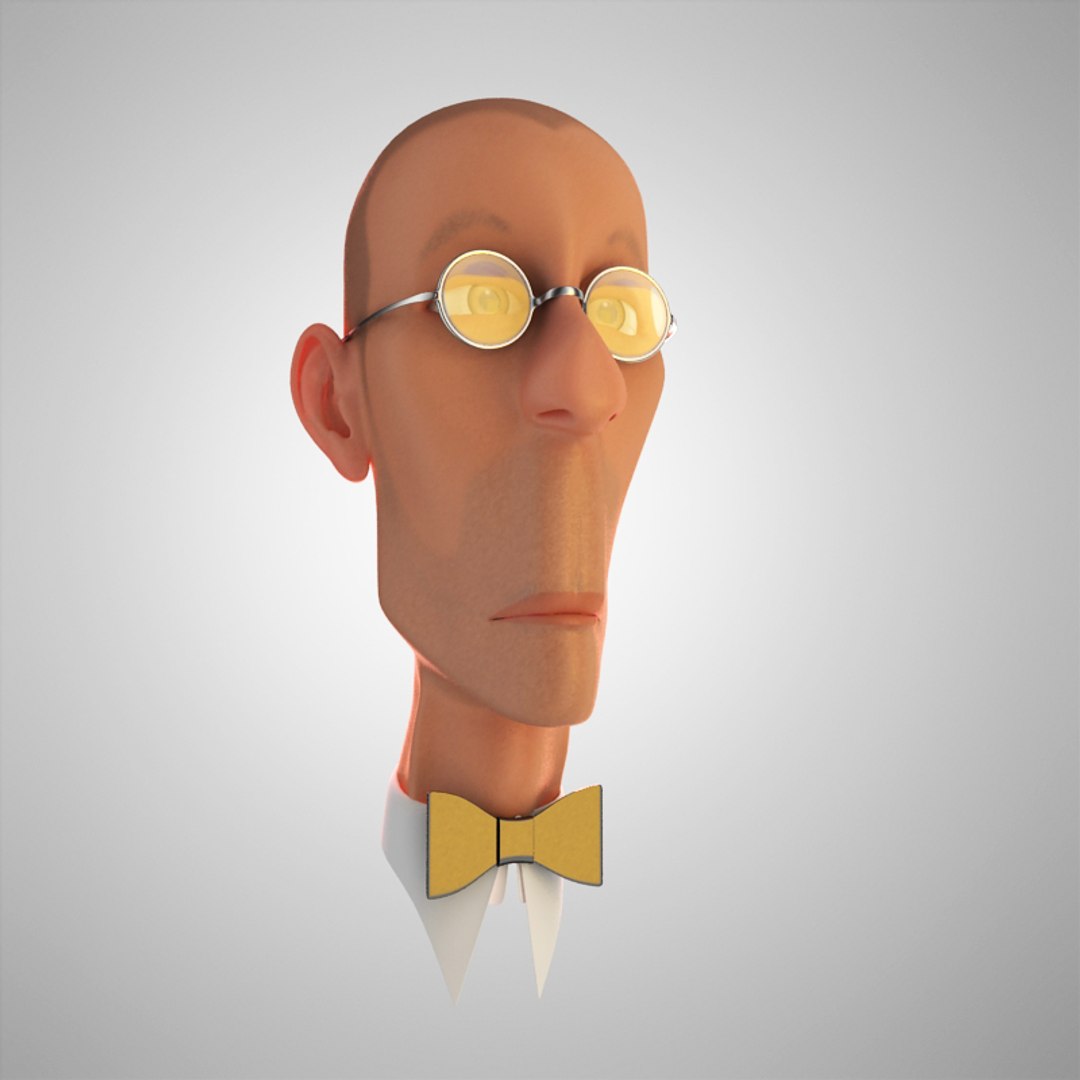3d Funny Head Cartoon