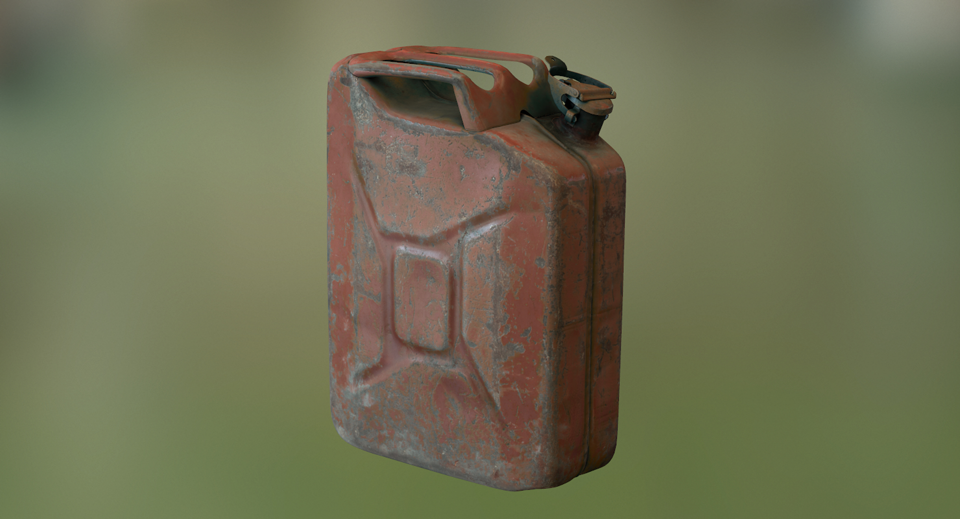 3d Model Old Red Rusty Gasoline