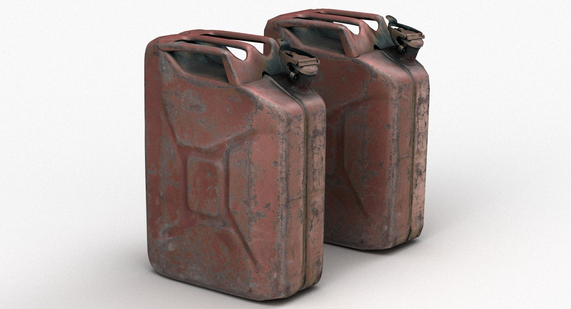 3d Model Old Red Rusty Gasoline