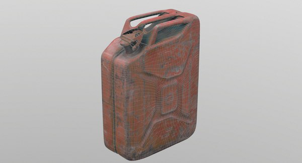 3d model old red rusty gasoline