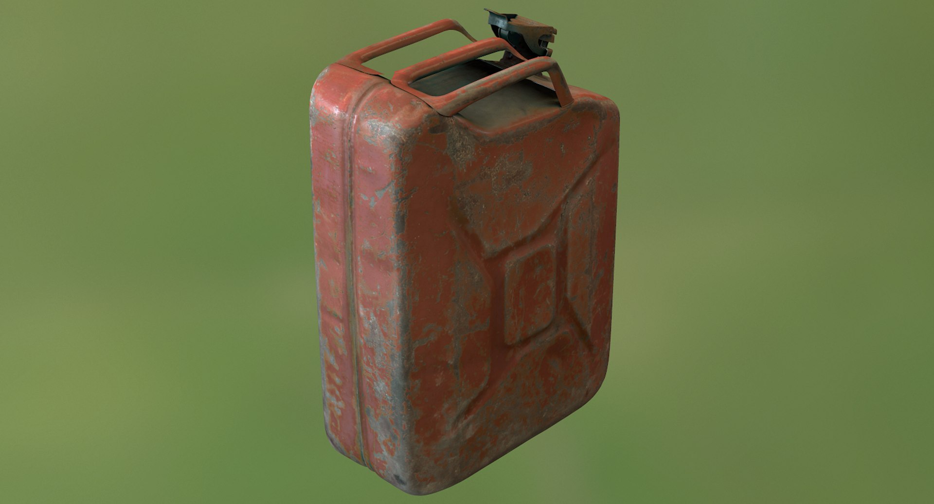 3d Model Old Red Rusty Gasoline