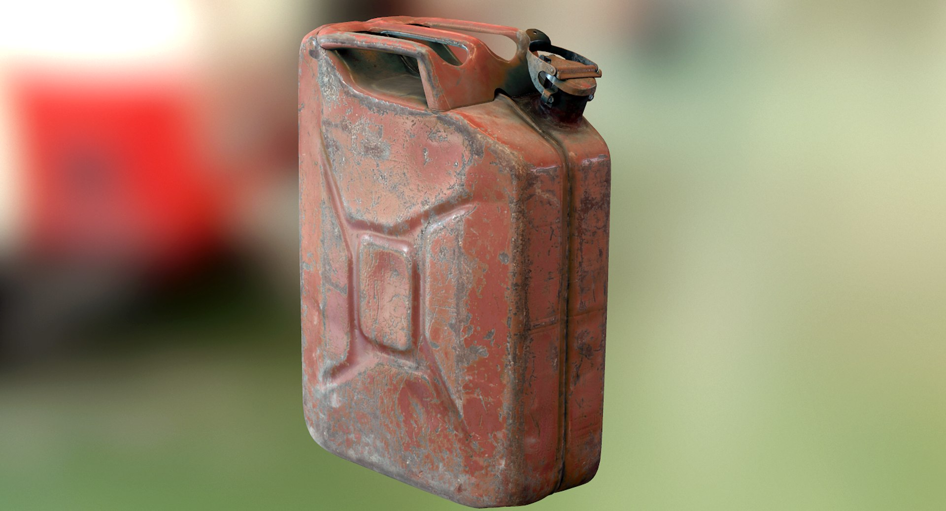 3d Model Old Red Rusty Gasoline