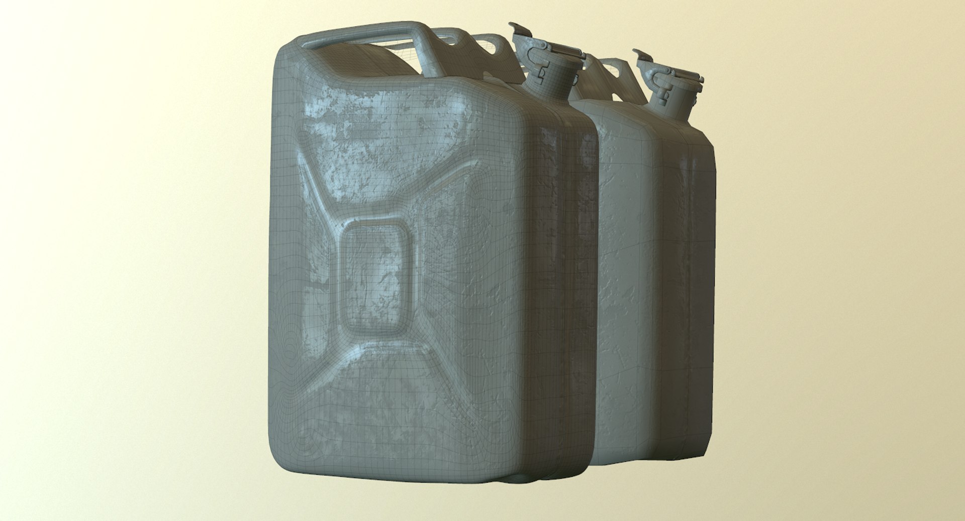 3d Model Old Red Rusty Gasoline