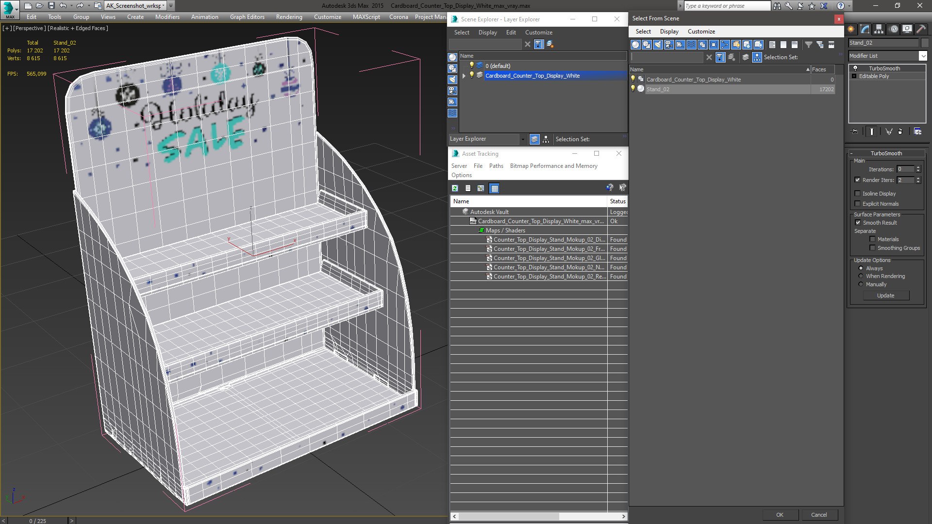 3D Model Cardboard Counter Top Display White - TurboSquid 2133639