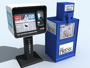 3d newspaper box model