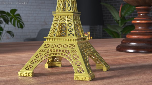 modelo 3d Recuerdo dorado de la Torre Eiffel - TurboSquid 2358418