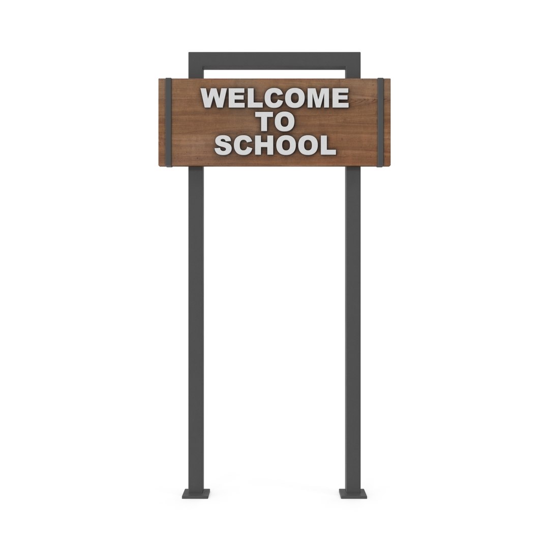 3D Model Of Wooden Sign With Metal Stand 3D - TurboSquid 2305360