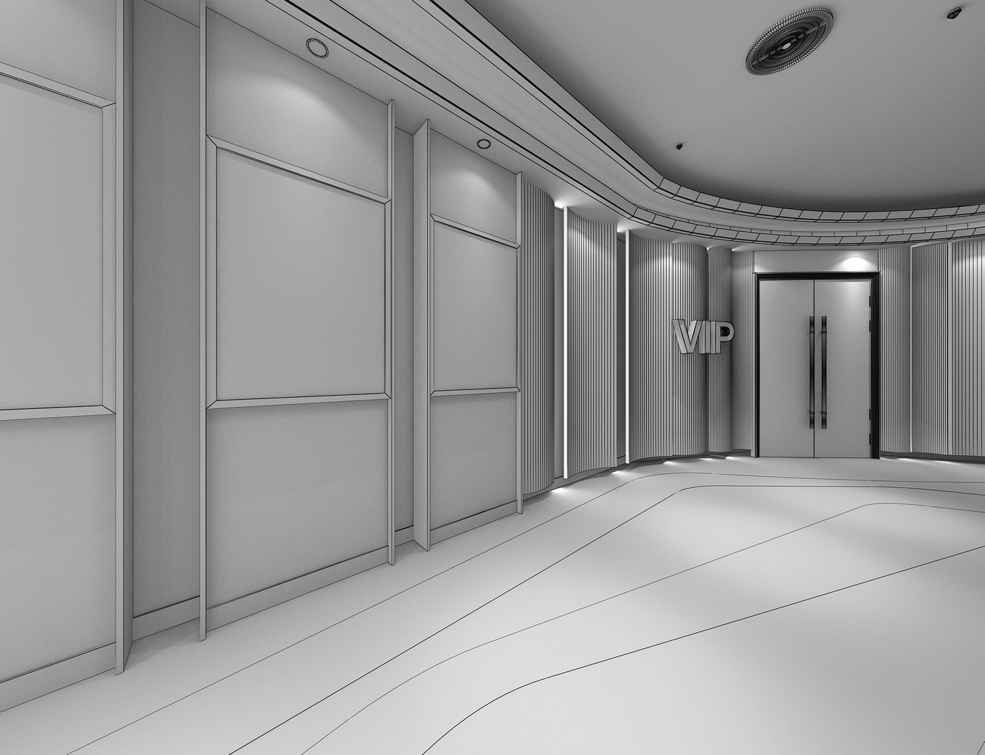 3D Cinema Hallway 01 Model - TurboSquid 1948953