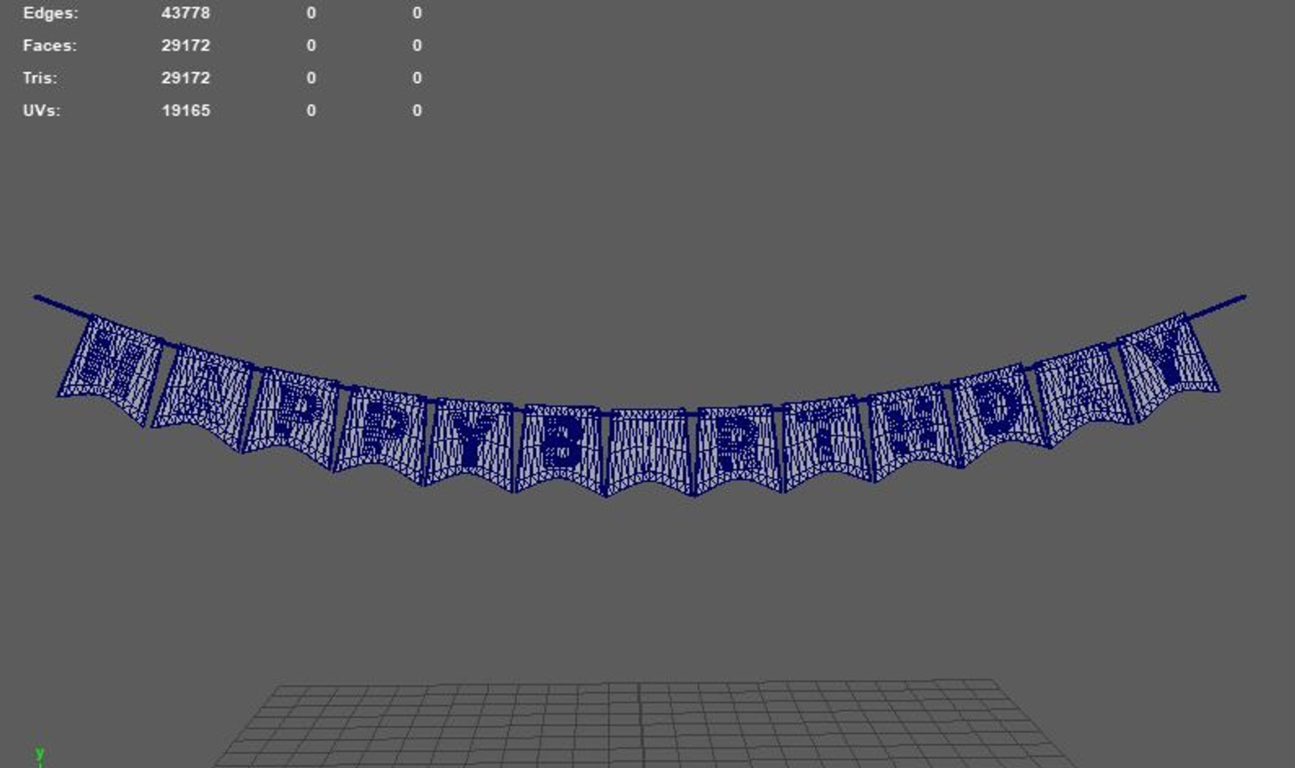 Happy Birthday Banner 3D Model 3D Model - TurboSquid 2339991