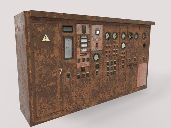 3D old abandoned factory control panel model - TurboSquid 1560519