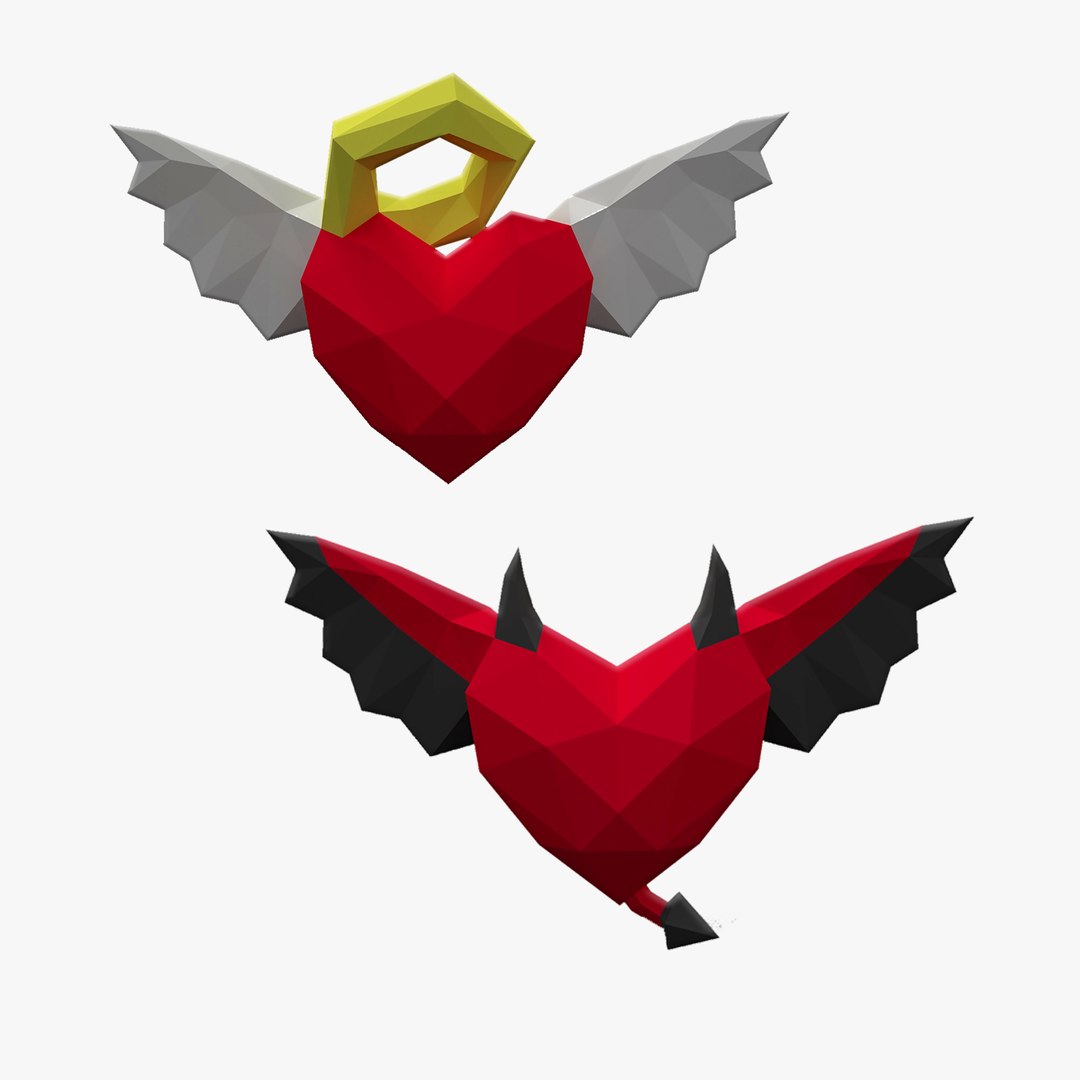 3D EVIL HEART Vs ANGELIC HEART - TurboSquid 1865386