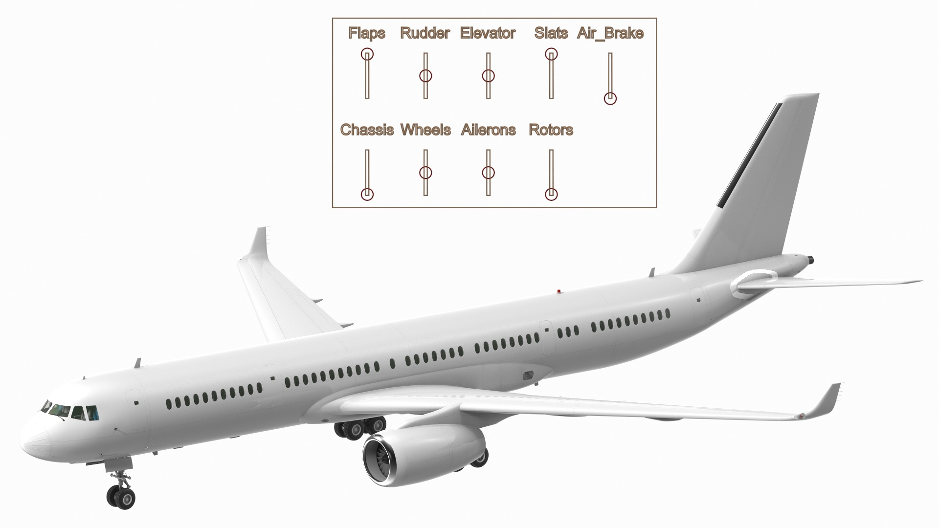 Narrow-Body Jet Airliner Blank Livery Rigged Model - TurboSquid 1951684
