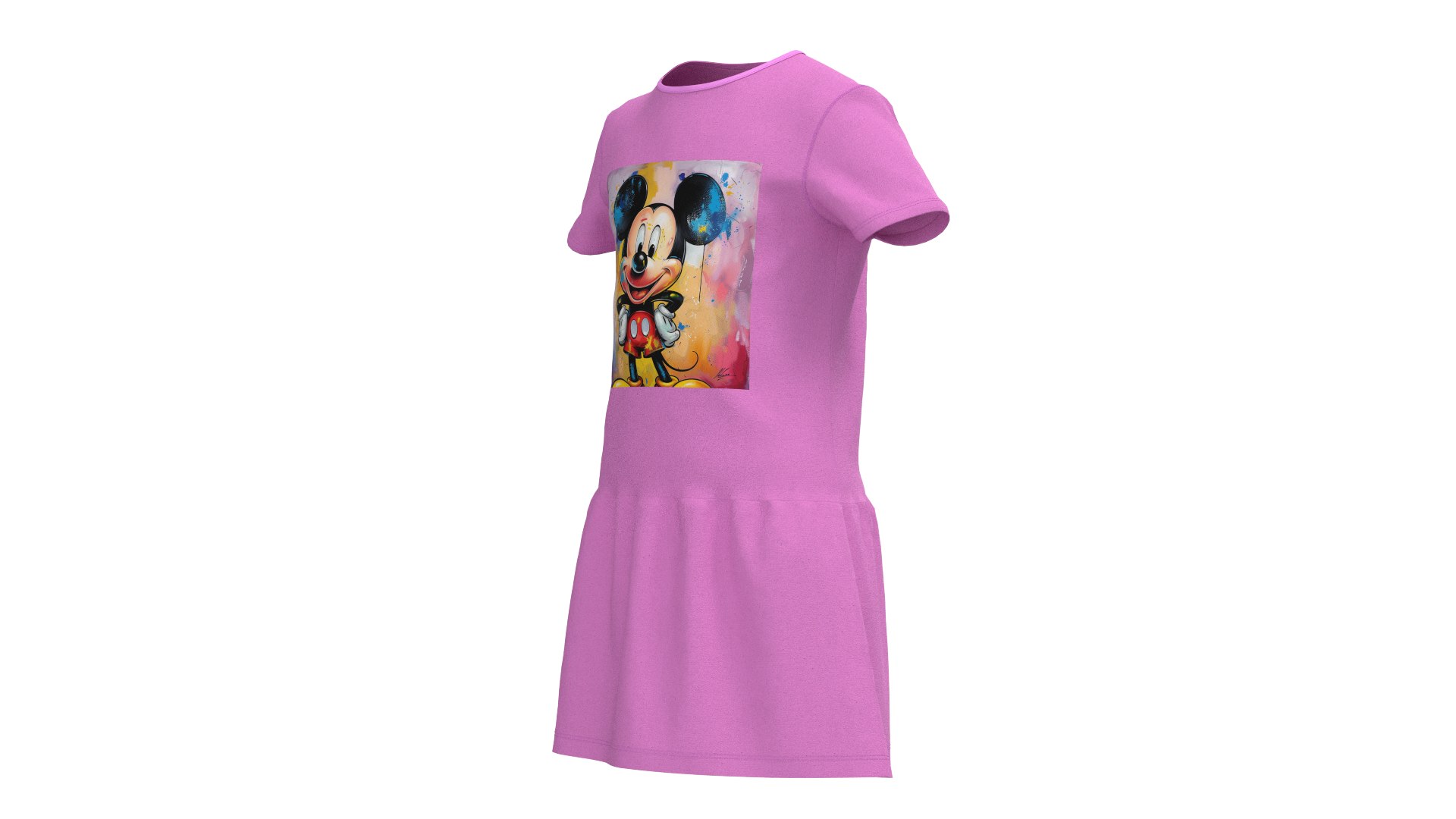 3D Kids Female Mickey Dress - TurboSquid 2222584