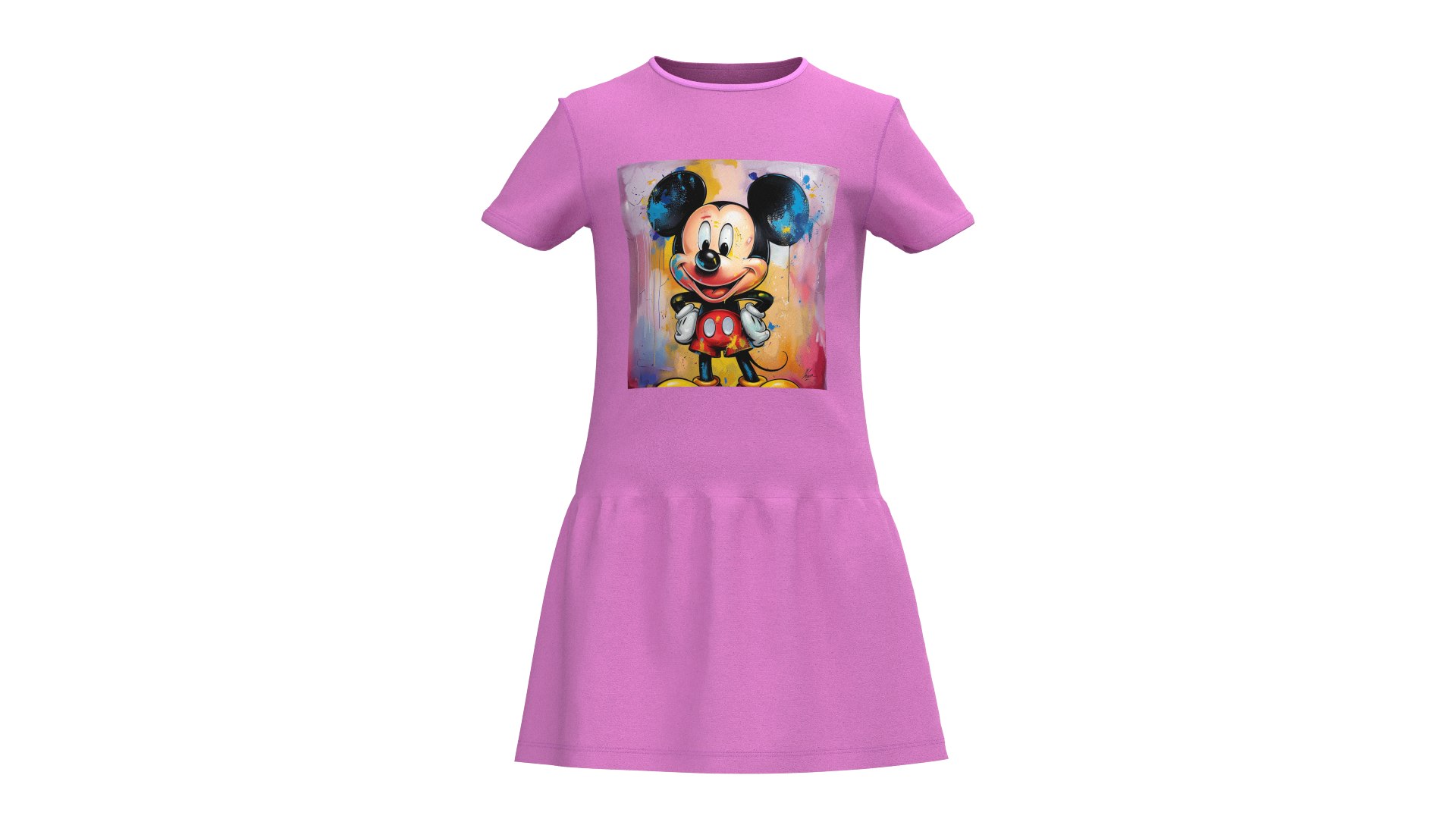 3D Kids Female Mickey Dress - TurboSquid 2222584
