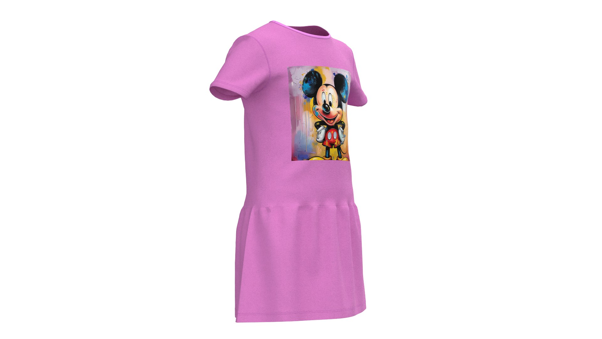 3D Kids Female Mickey Dress - TurboSquid 2222584