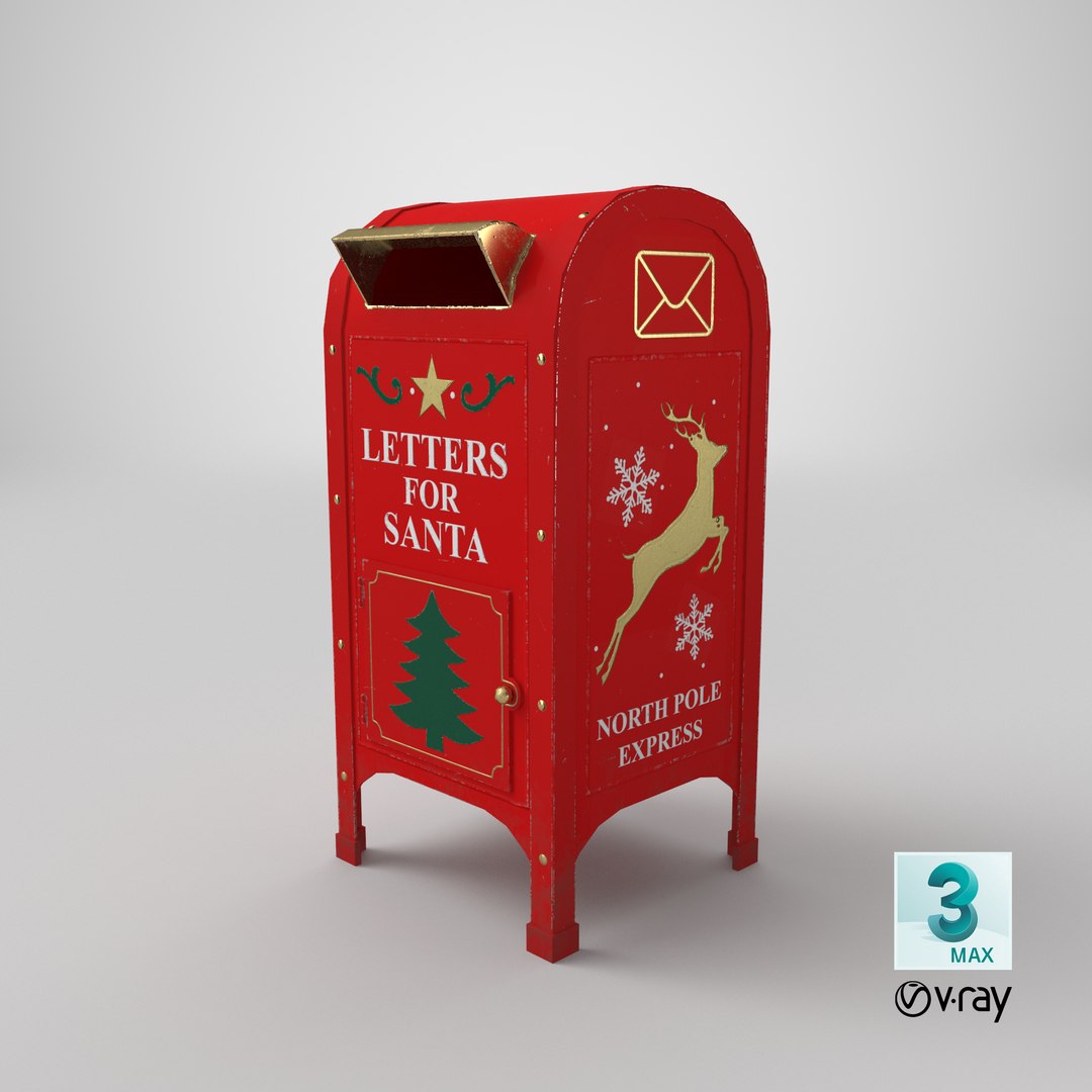 Present Santa Post Box 3D Model - TurboSquid 1491268