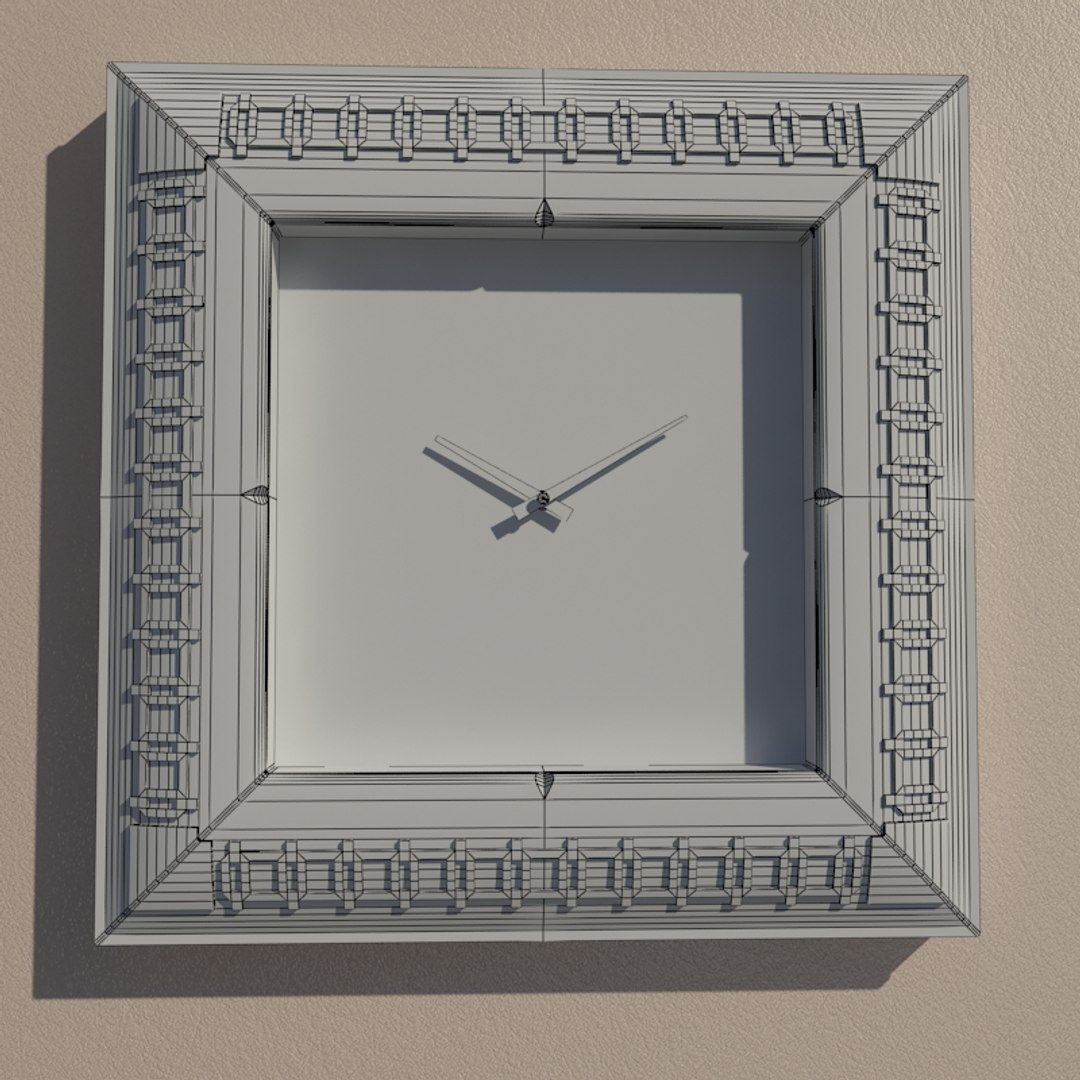 Square wall clock decoration 3D model - TurboSquid 1605591