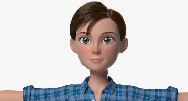 grace cartoon girl woman female 3d ma