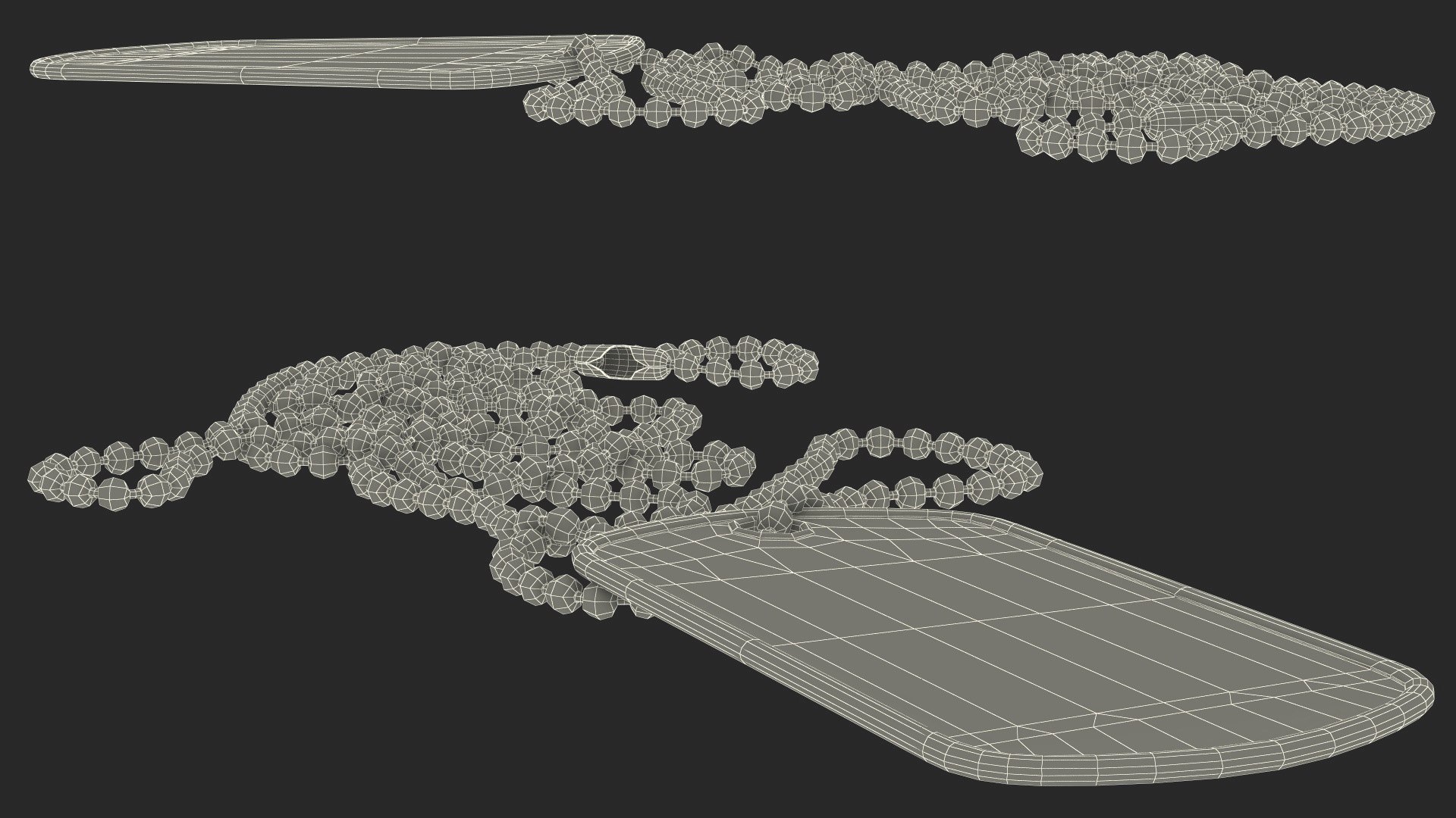 Military Dog Tag With Chain Blank 3D Model - TurboSquid 2243932