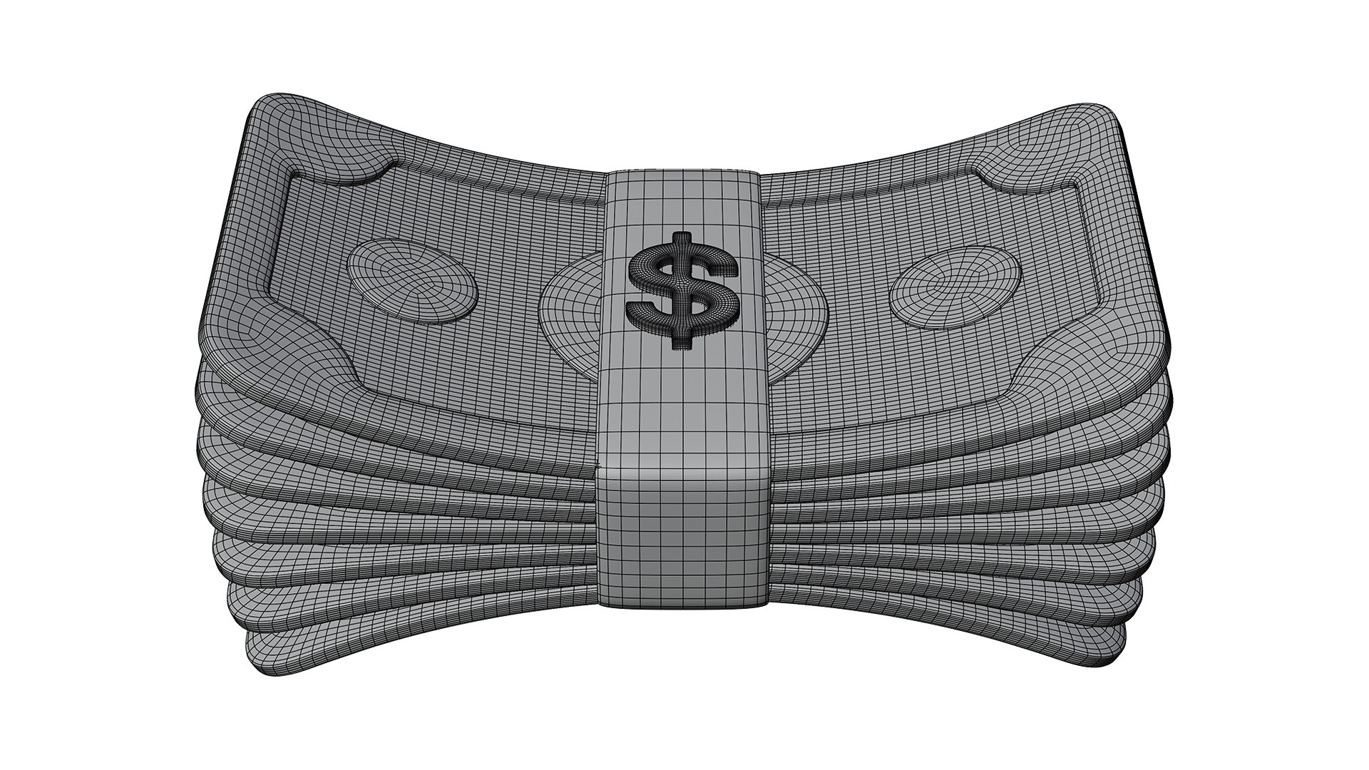 Banknote Dollar Stack Strapped Icon 3D Model - TurboSquid 2517906