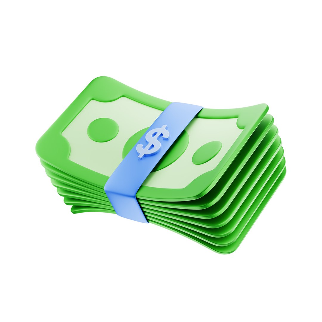 Banknote Dollar Stack Strapped Icon 3D Model - TurboSquid 2517906