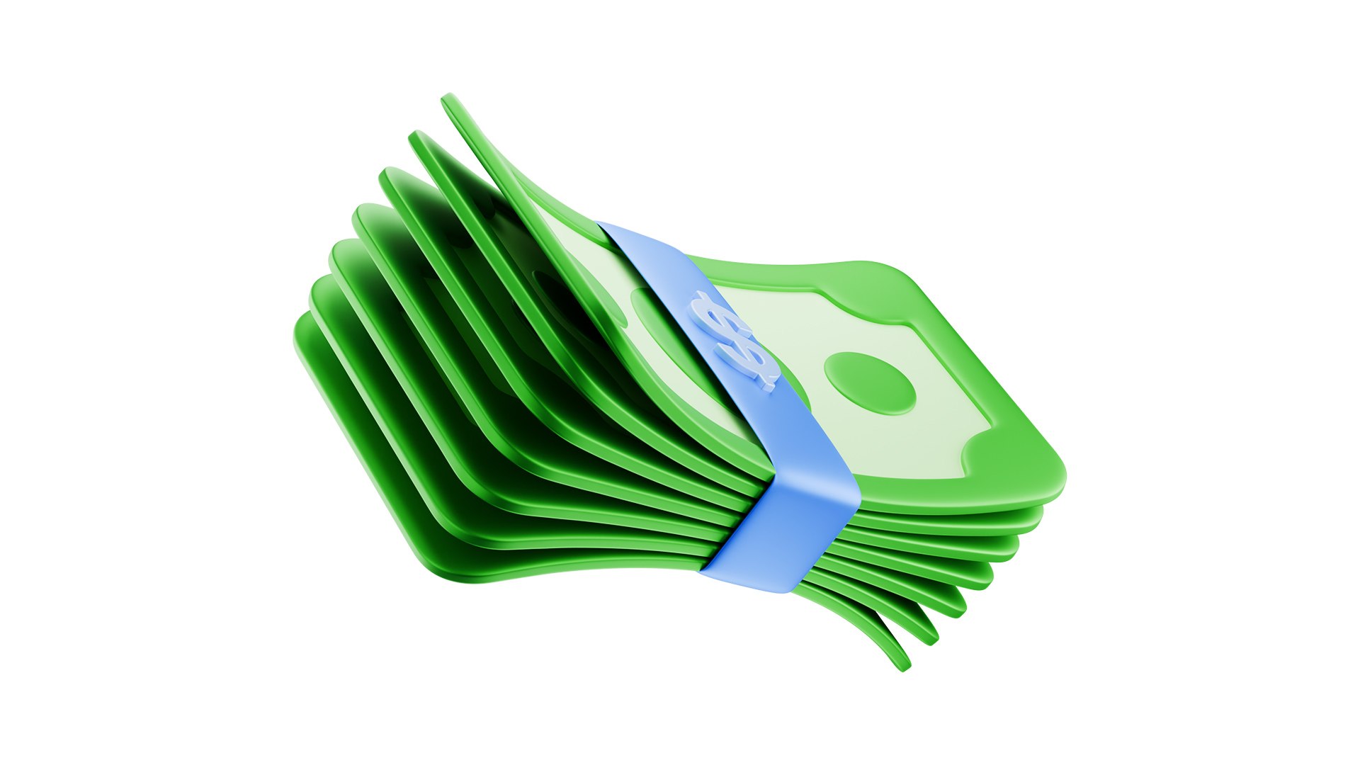 Banknote Dollar Stack Strapped Icon 3D Model - TurboSquid 2517906