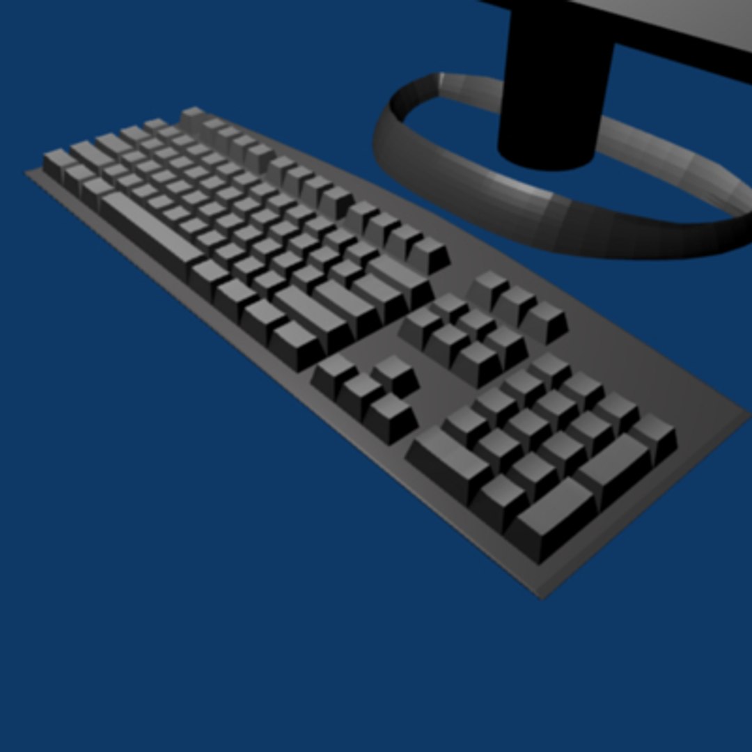 Monitor Keyboard Mouse 3d Blend