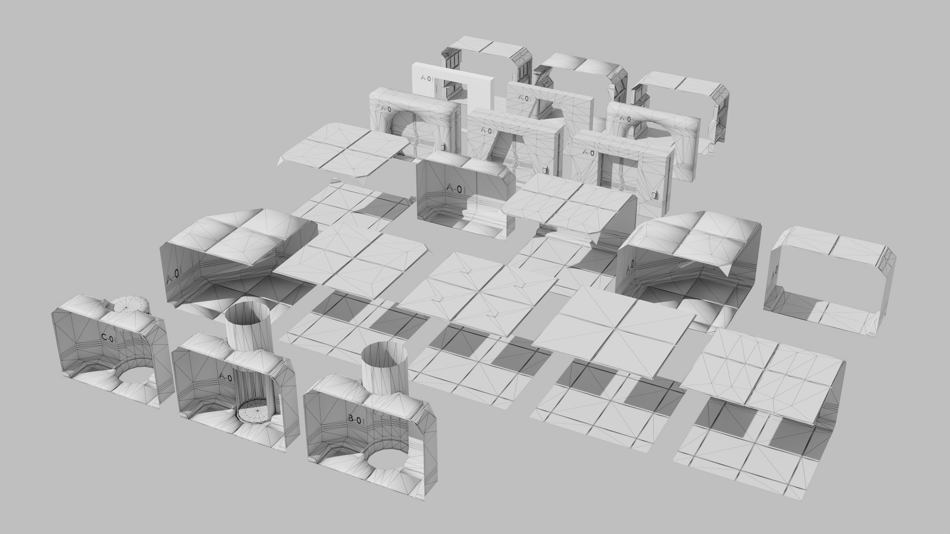 Spaceship Corridor Modular Building Blocks 3D Model - TurboSquid 1921825