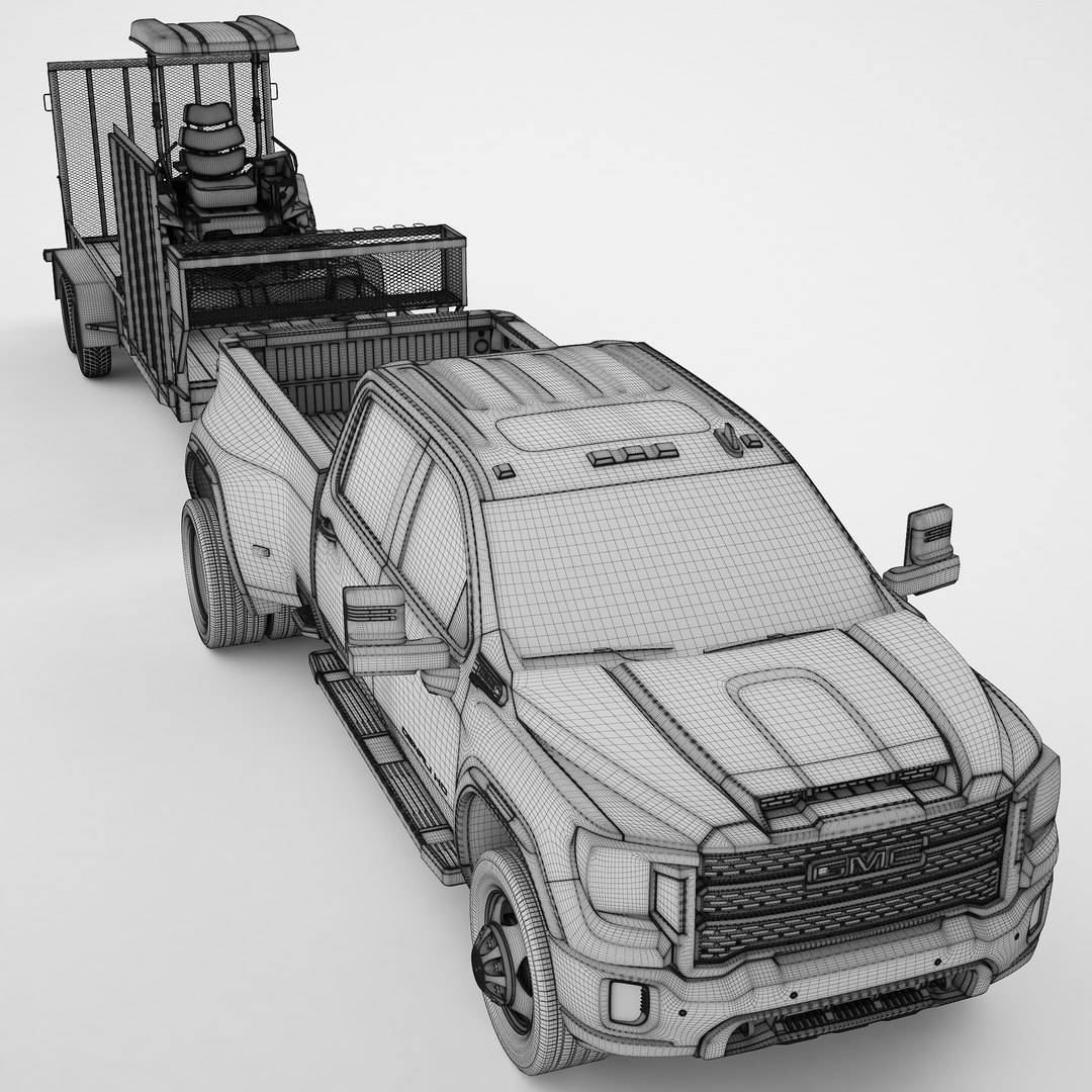 GMC SIERRA HD DENALI 2020 with Landscape Pro Trailer 01 3D - TurboSquid ...