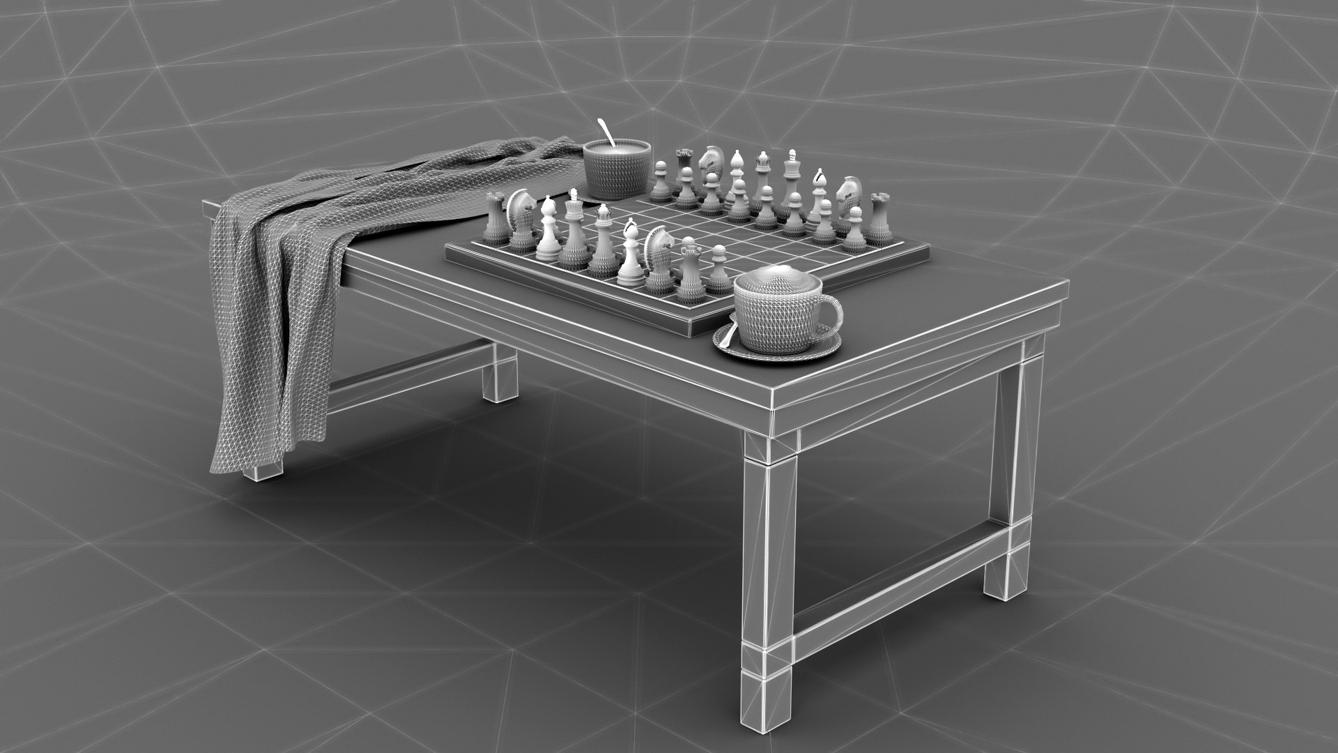 Table Coffee Chess 3D Model - TurboSquid 1675713