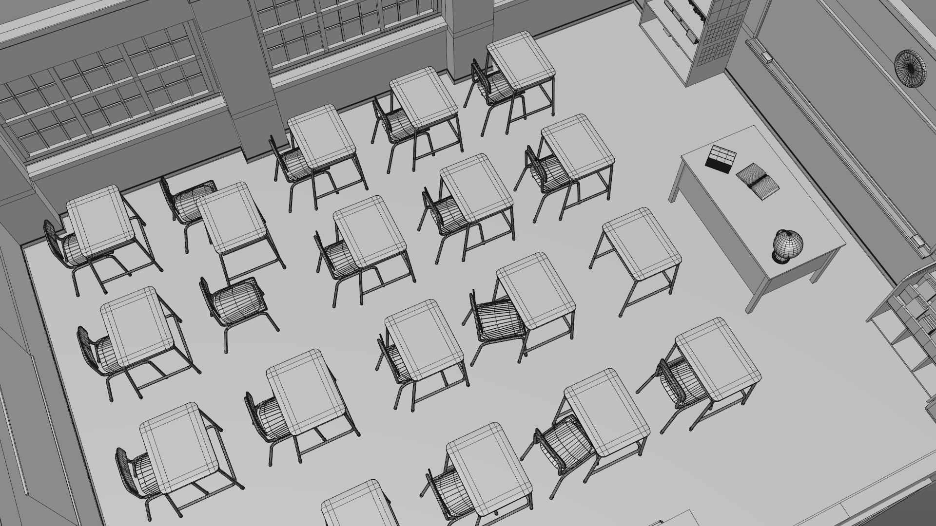 Classroom School Furniture 3D Model - TurboSquid 1451420