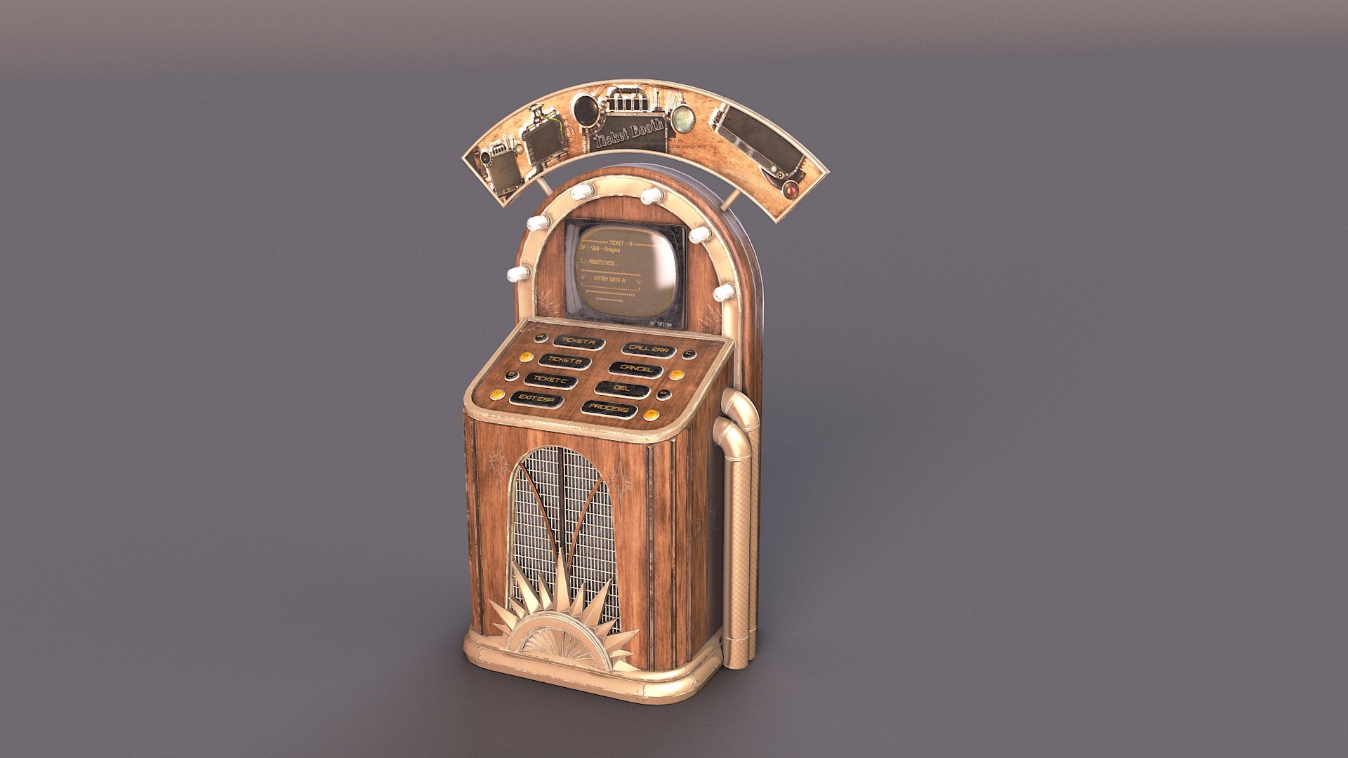 3D Model SteamPunk Ticket Booth - TurboSquid 2182059