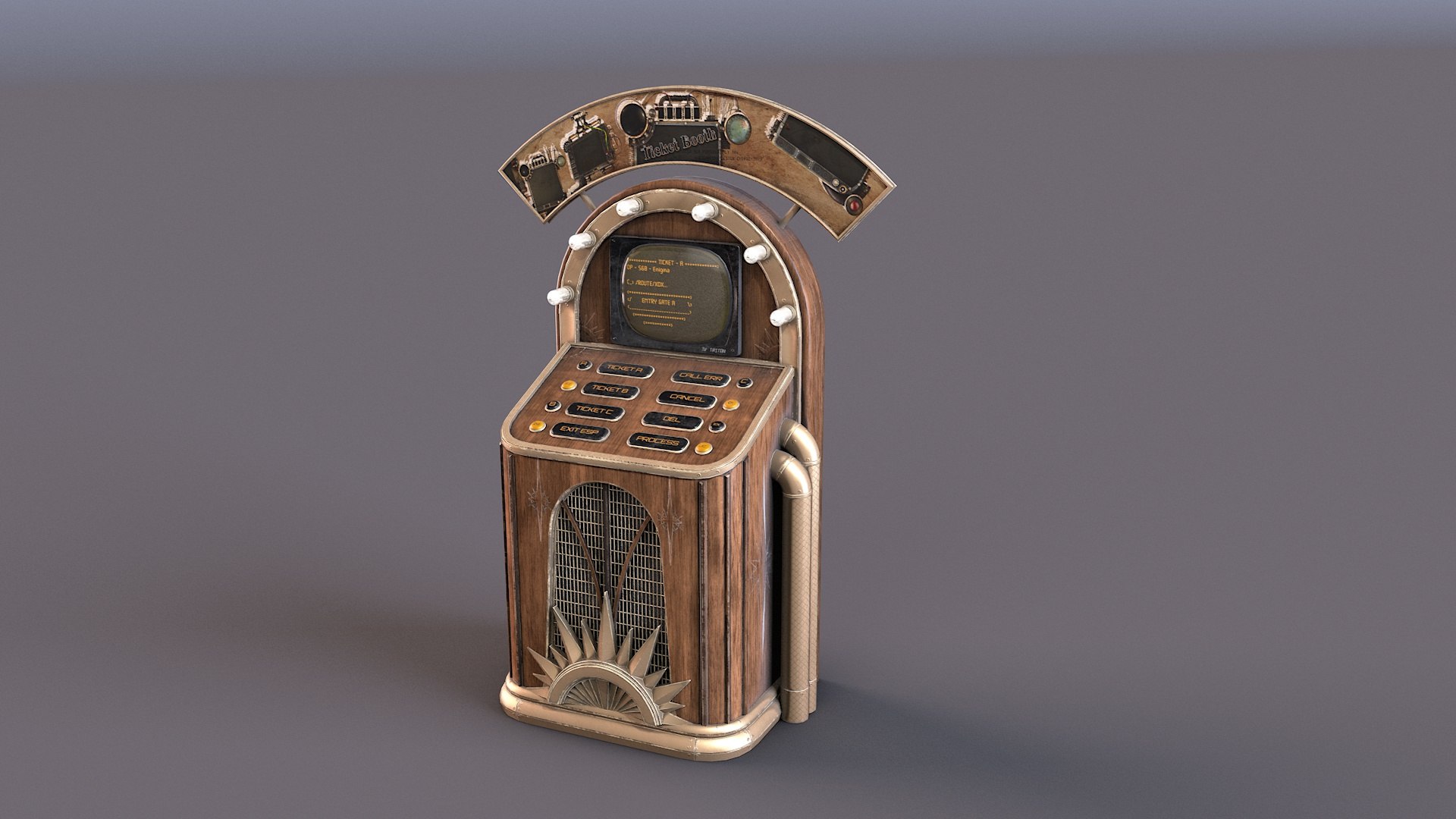 3D Model SteamPunk Ticket Booth - TurboSquid 2182059