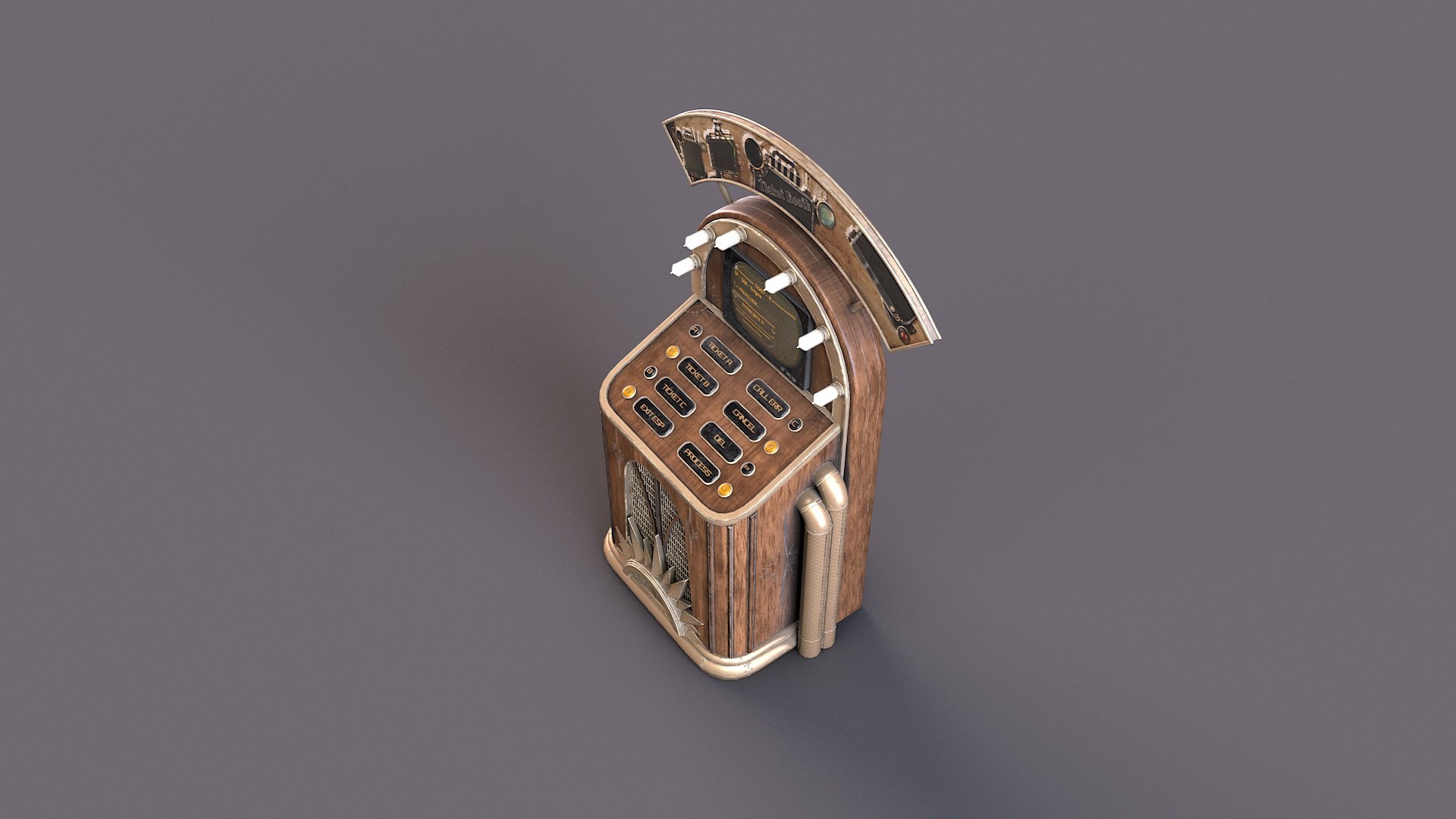 3D Model SteamPunk Ticket Booth - TurboSquid 2182059
