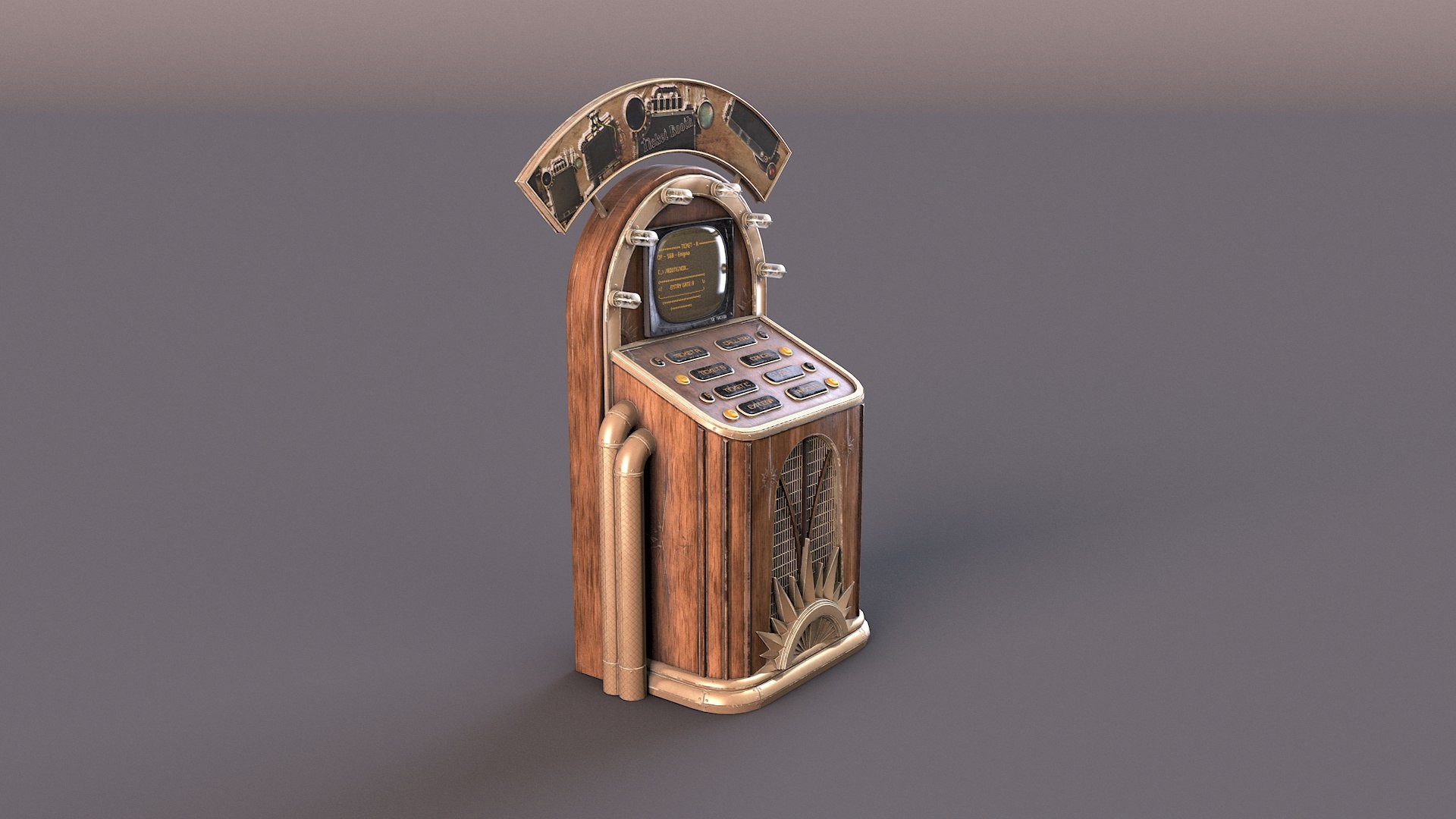 3D Model SteamPunk Ticket Booth - TurboSquid 2182059