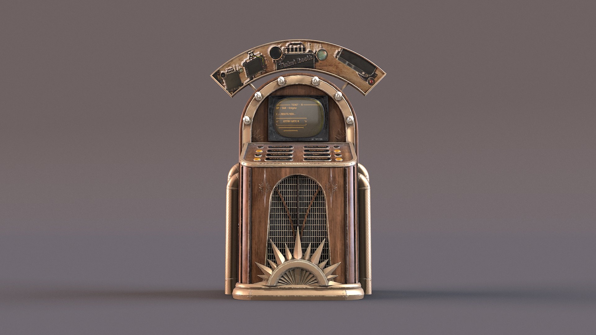 3D Model SteamPunk Ticket Booth - TurboSquid 2182059