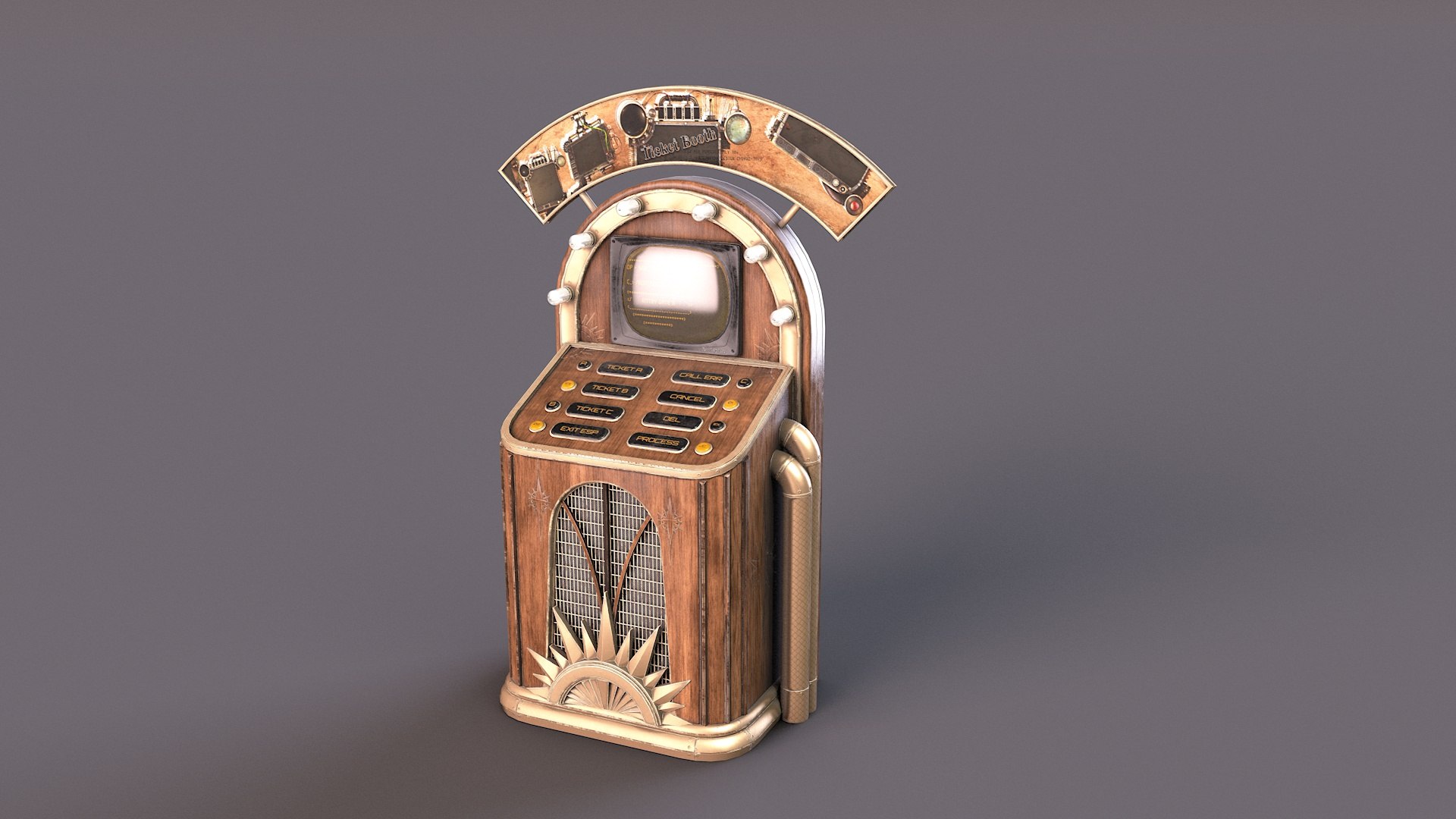 3D Model SteamPunk Ticket Booth - TurboSquid 2182059