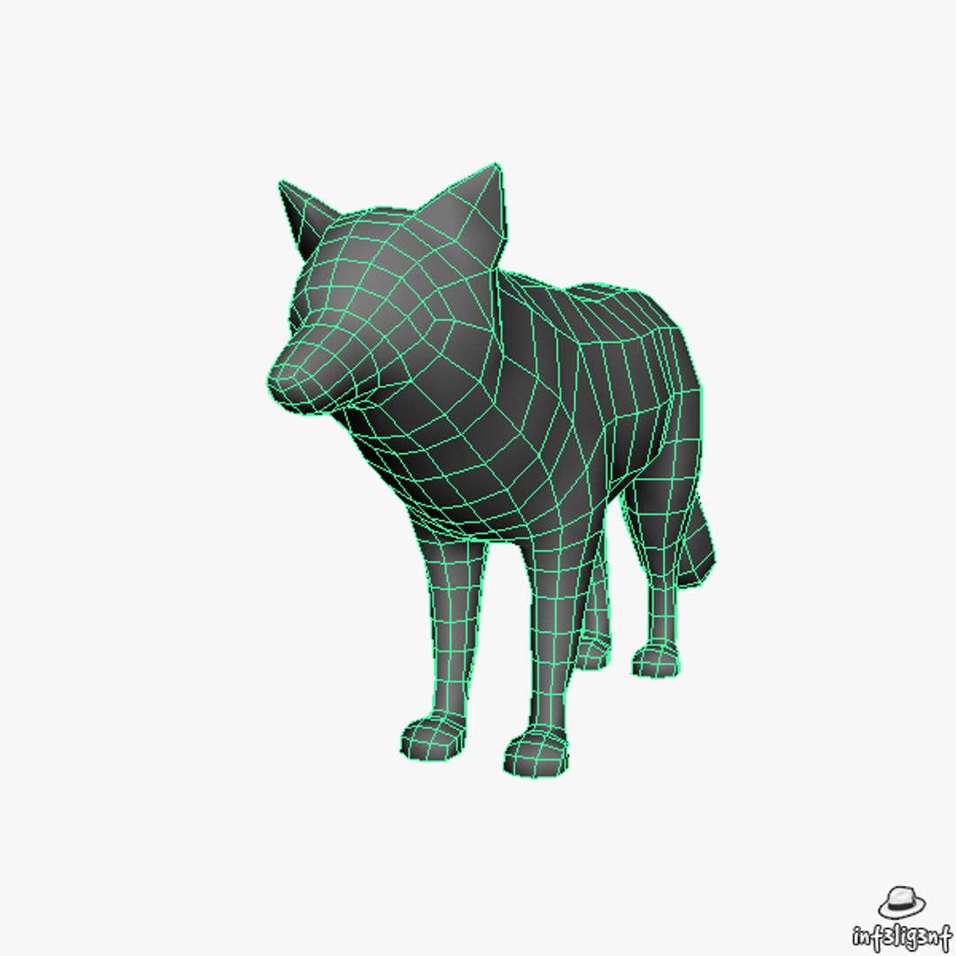 3d Model Fox Edge Loop