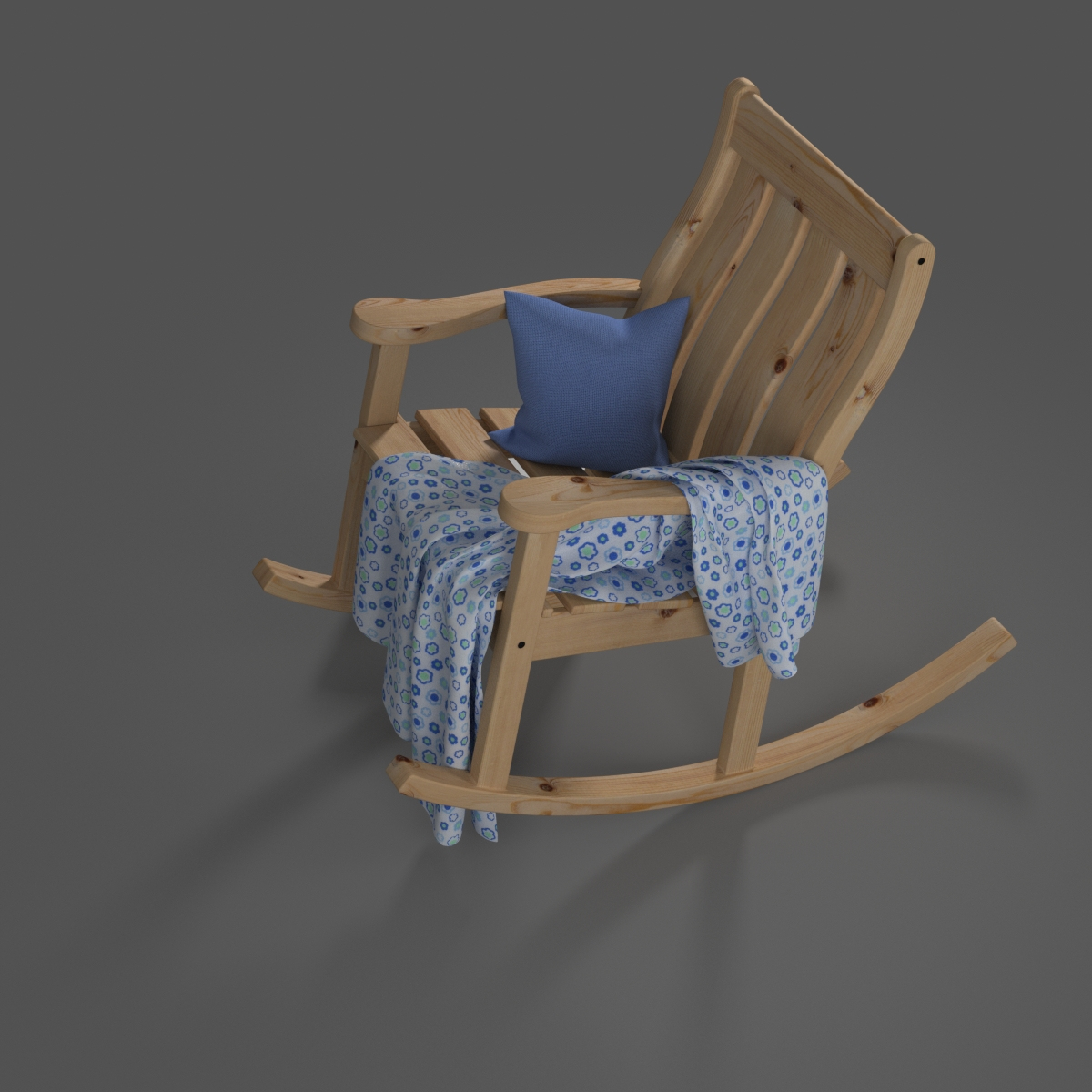 3d garden rocking chair model