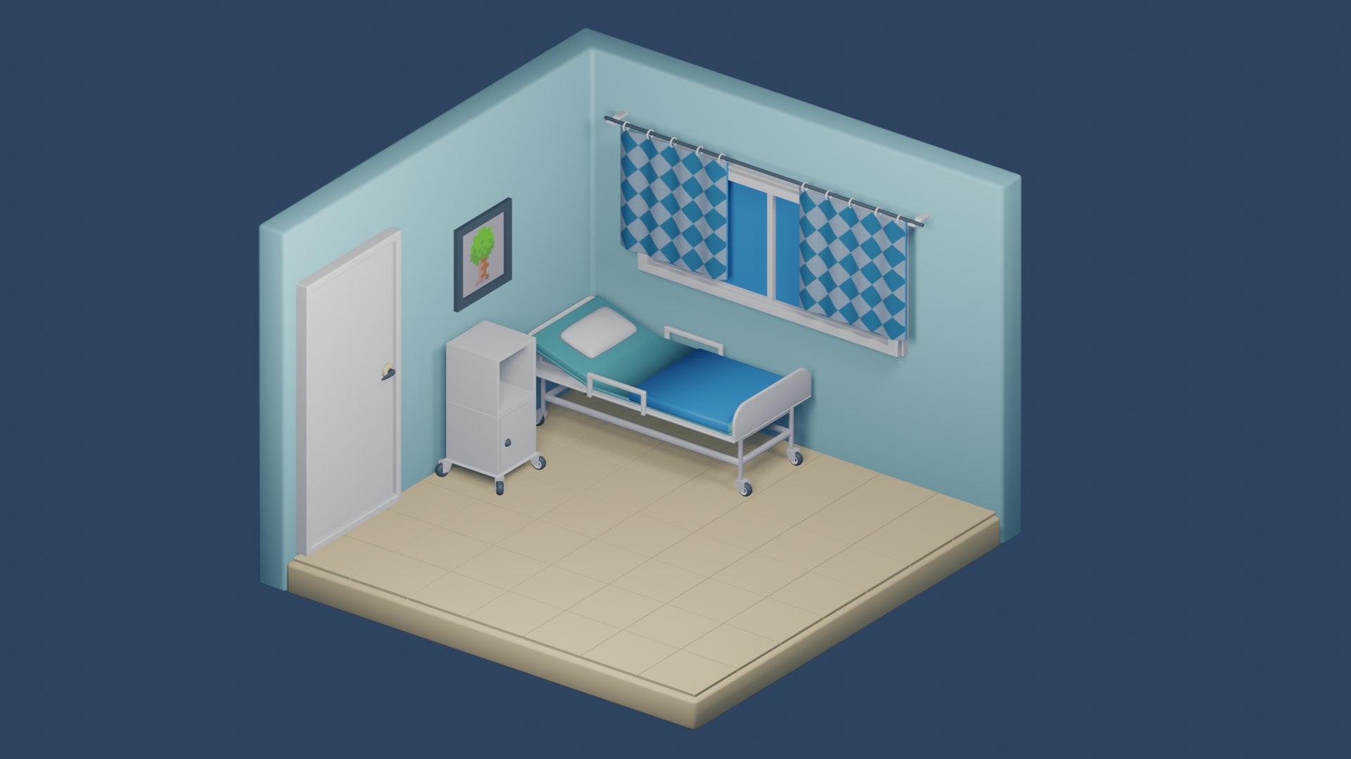 3D Cute Hospital Room Low Poly Collection - TurboSquid 1998404