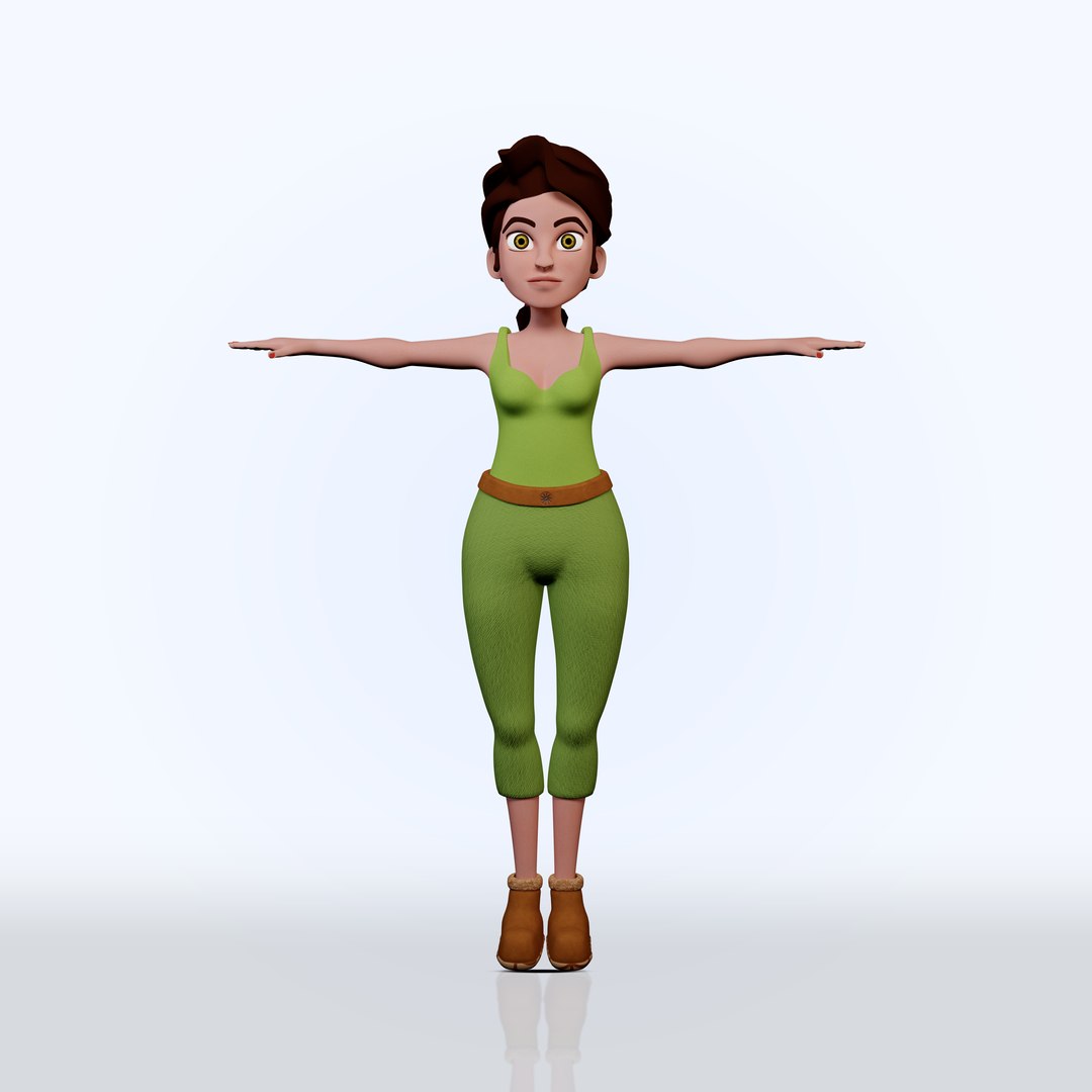 Female Cartoony Character 3D Model - TurboSquid 2175208