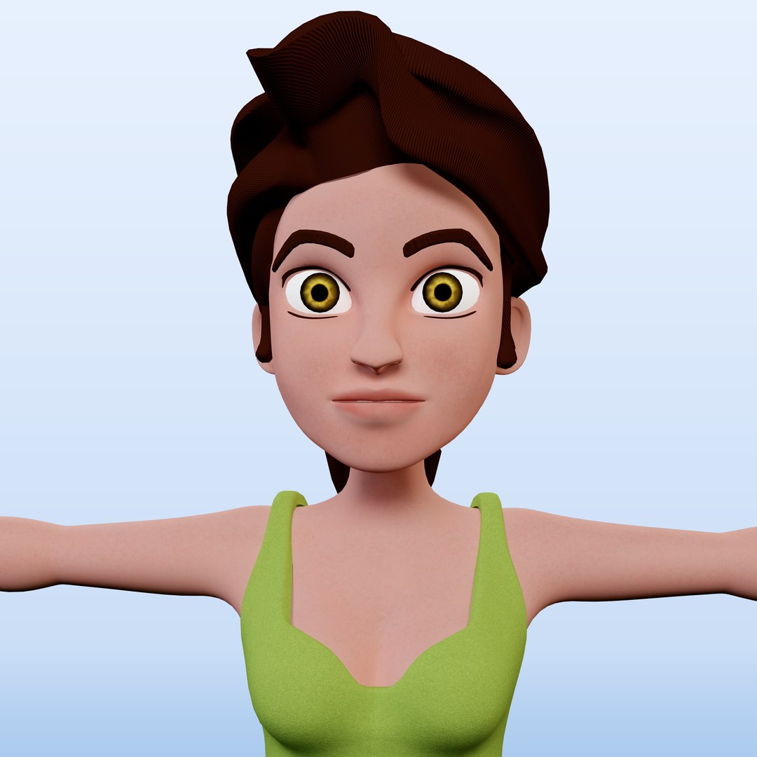 Female Cartoony Character 3D Model - TurboSquid 2175208