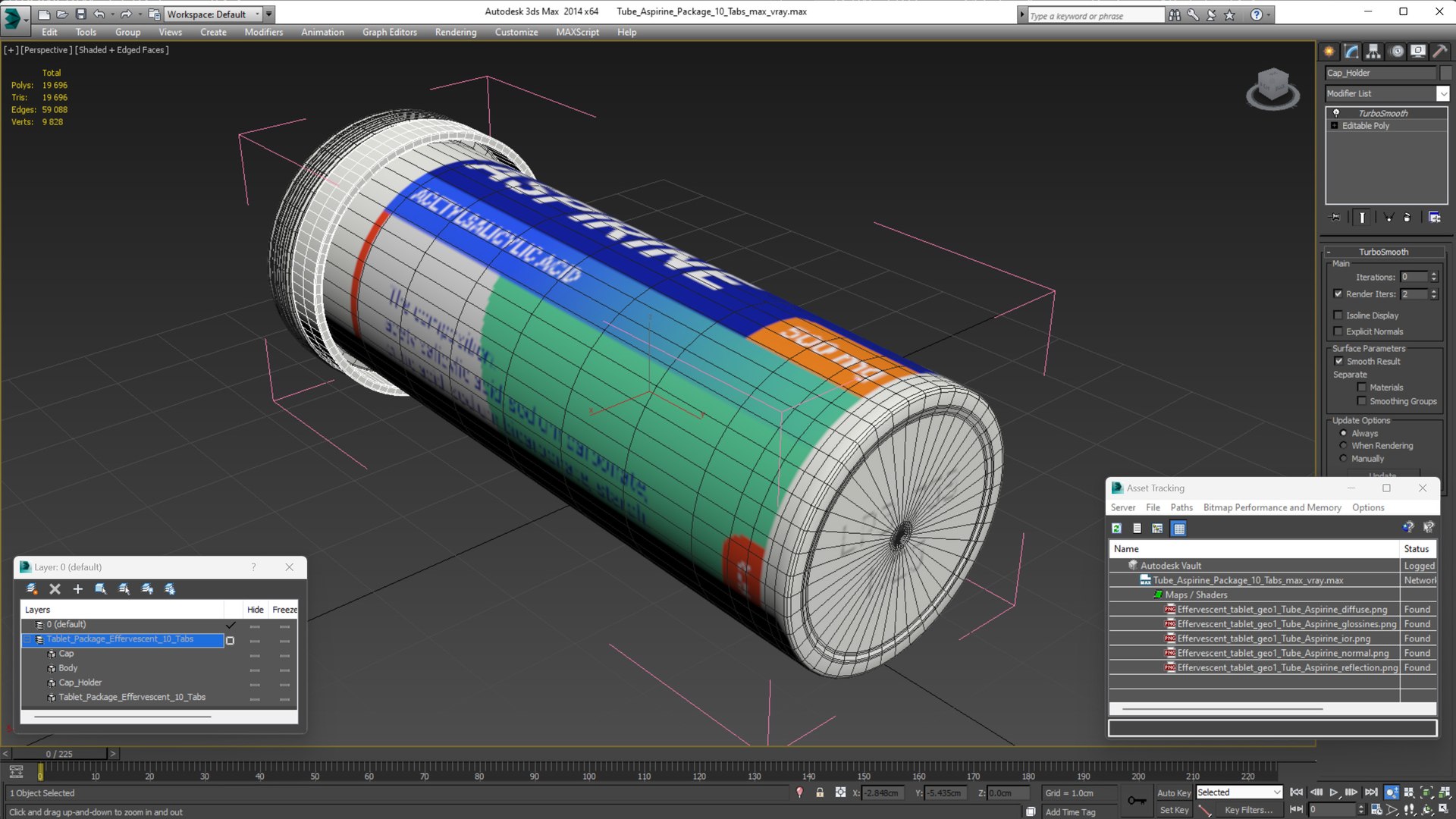 3D Tube Aspirine Package 10 Tabs Model - TurboSquid 2211860