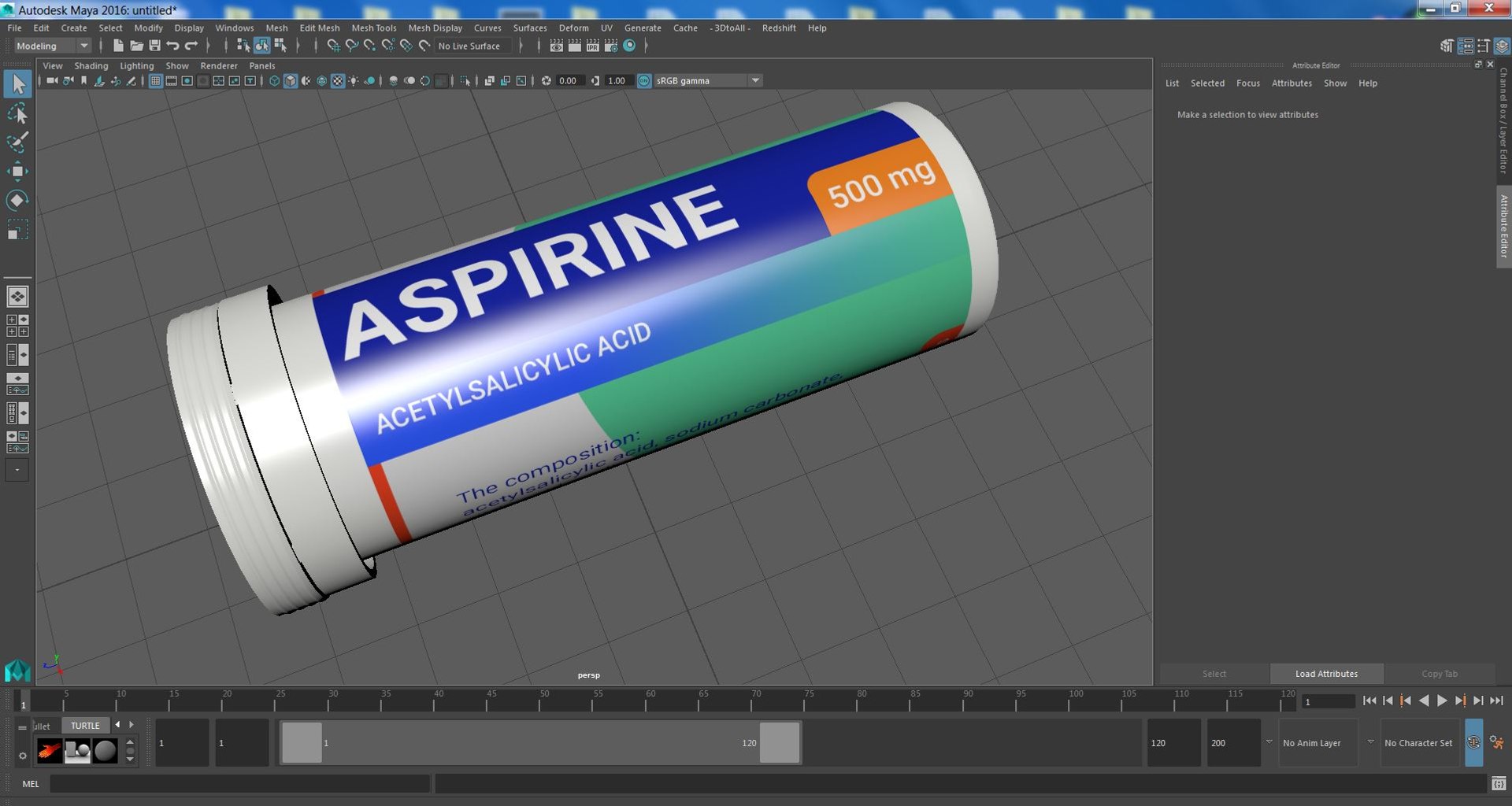 3D Tube Aspirine Package 10 Tabs Model - TurboSquid 2211860