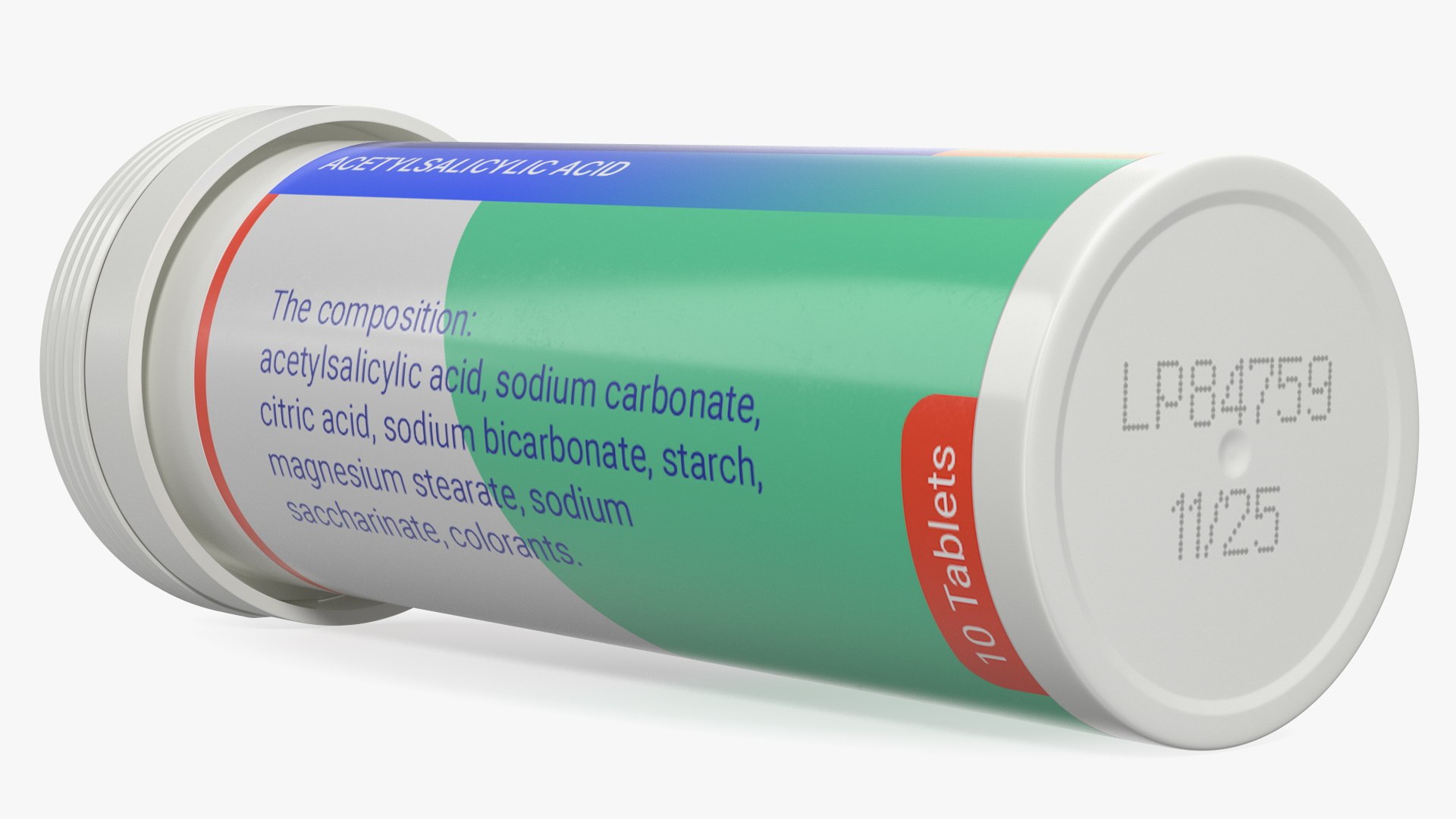 3D Tube Aspirine Package 10 Tabs Model - TurboSquid 2211860