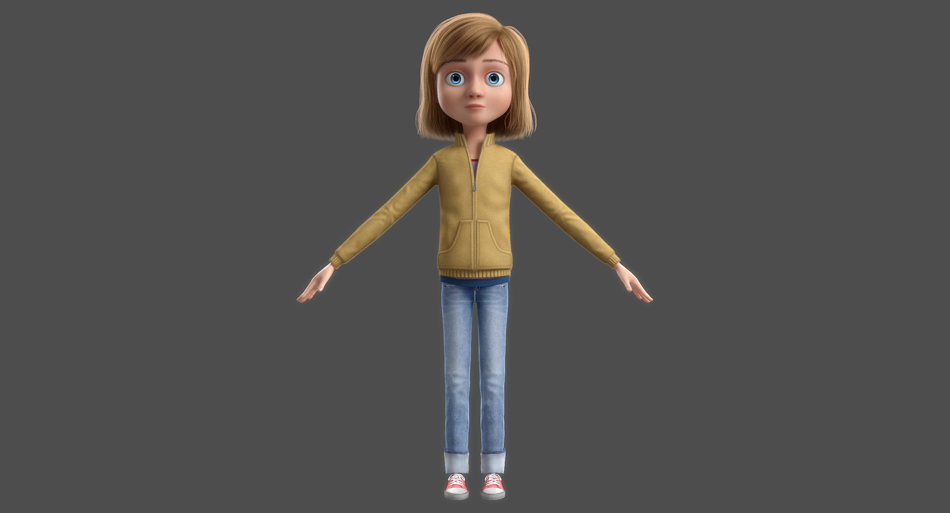 3D Cartoon Rigged Girl Model - TurboSquid 1213934