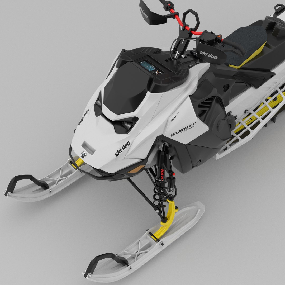 3D Model Snowmobile Ski-Doo Summit Adrenaline 850 E-TEC 165 Grey And ...