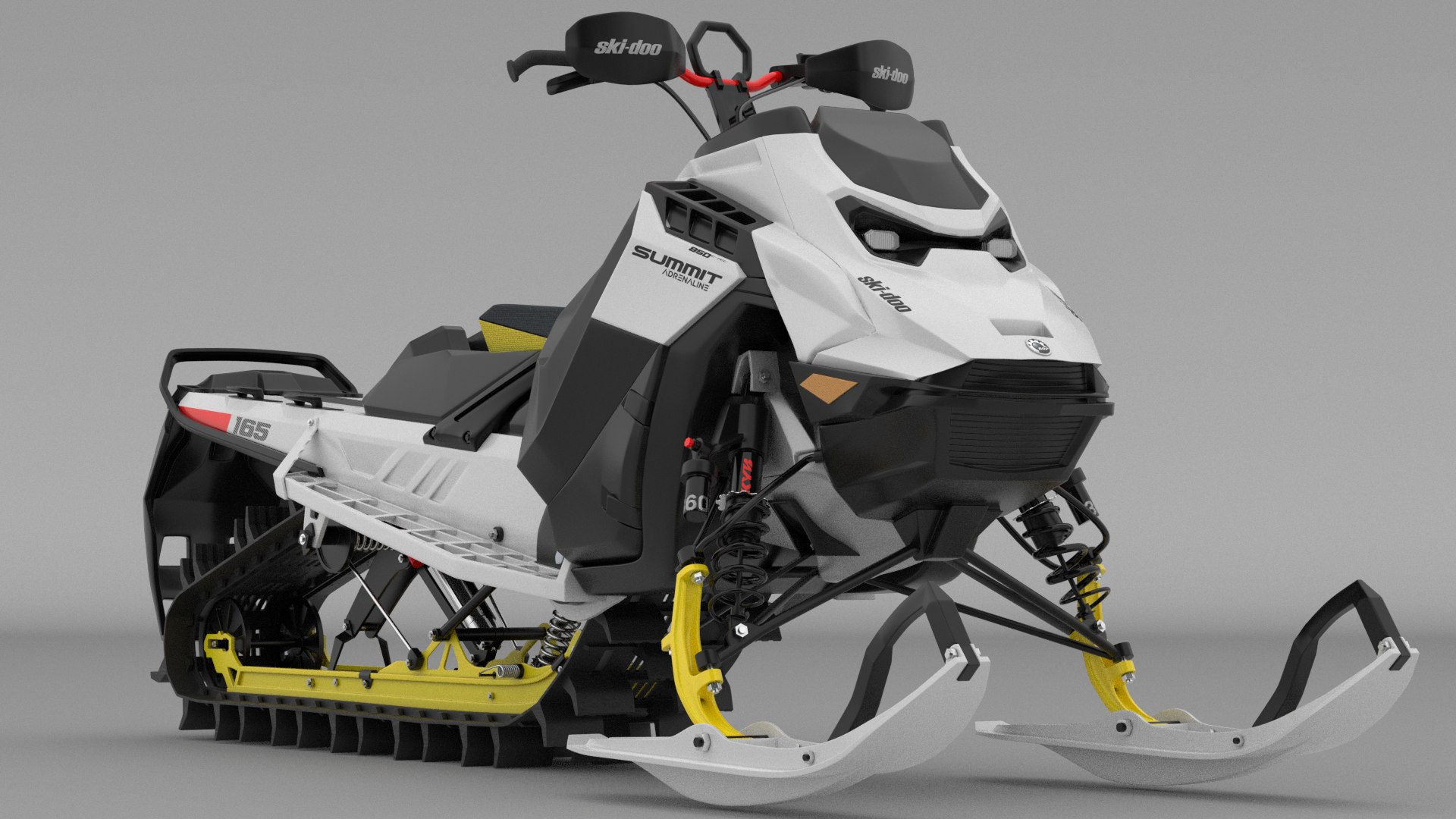 3D Model Snowmobile Ski-Doo Summit Adrenaline 850 E-TEC 165 Grey And ...