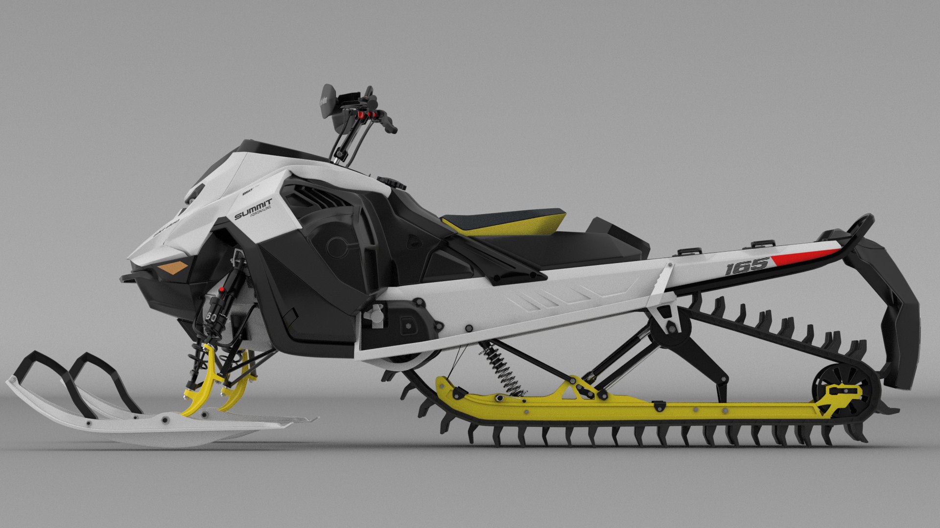 3D Model Snowmobile Ski-Doo Summit Adrenaline 850 E-TEC 165 Grey And ...