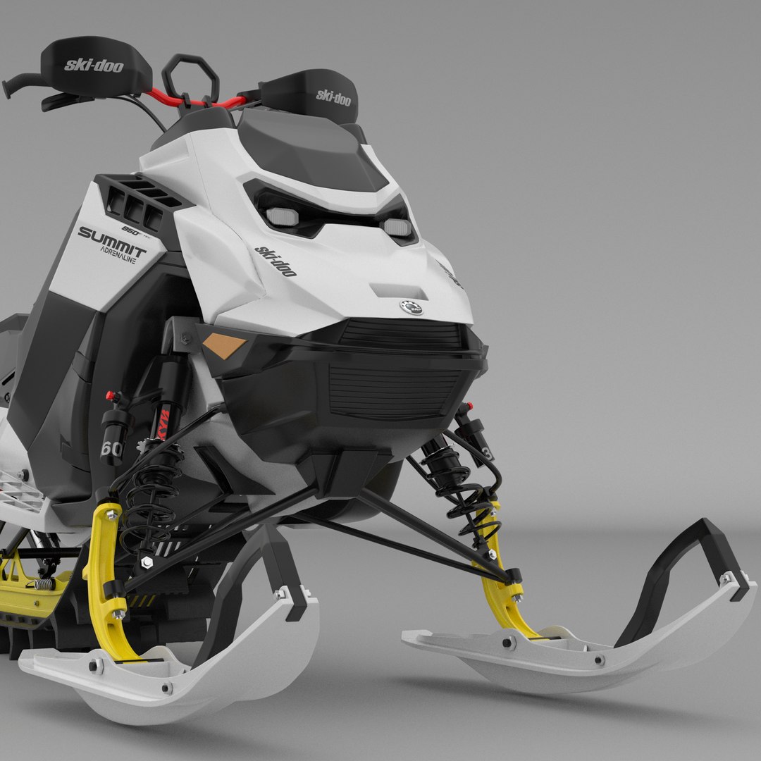 3D Model Snowmobile Ski-Doo Summit Adrenaline 850 E-TEC 165 Grey And ...